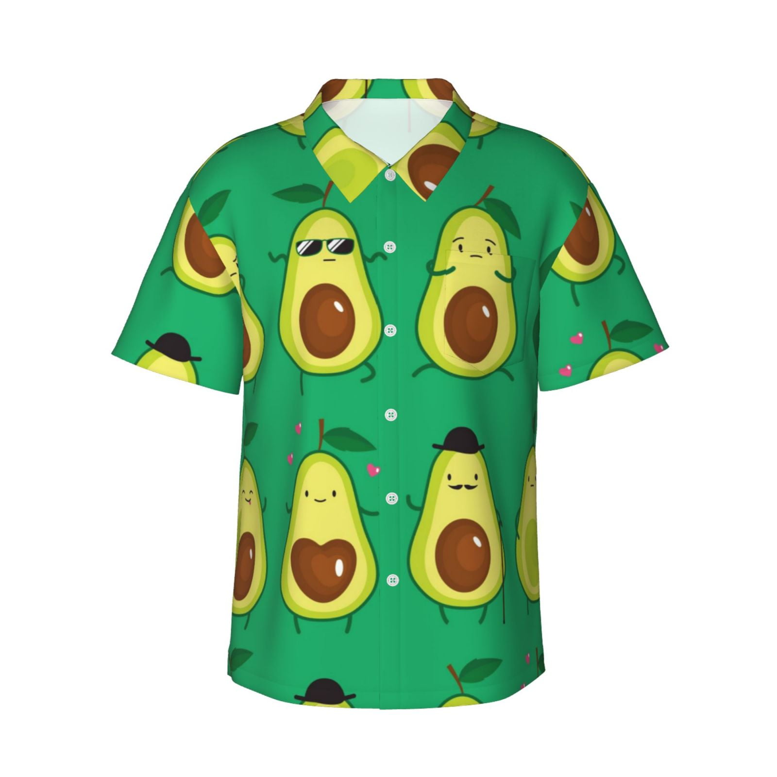 Bingfone Men's Short Sleeve Button Down Shirts Hawaiian Cartoon Fruit 1 ...