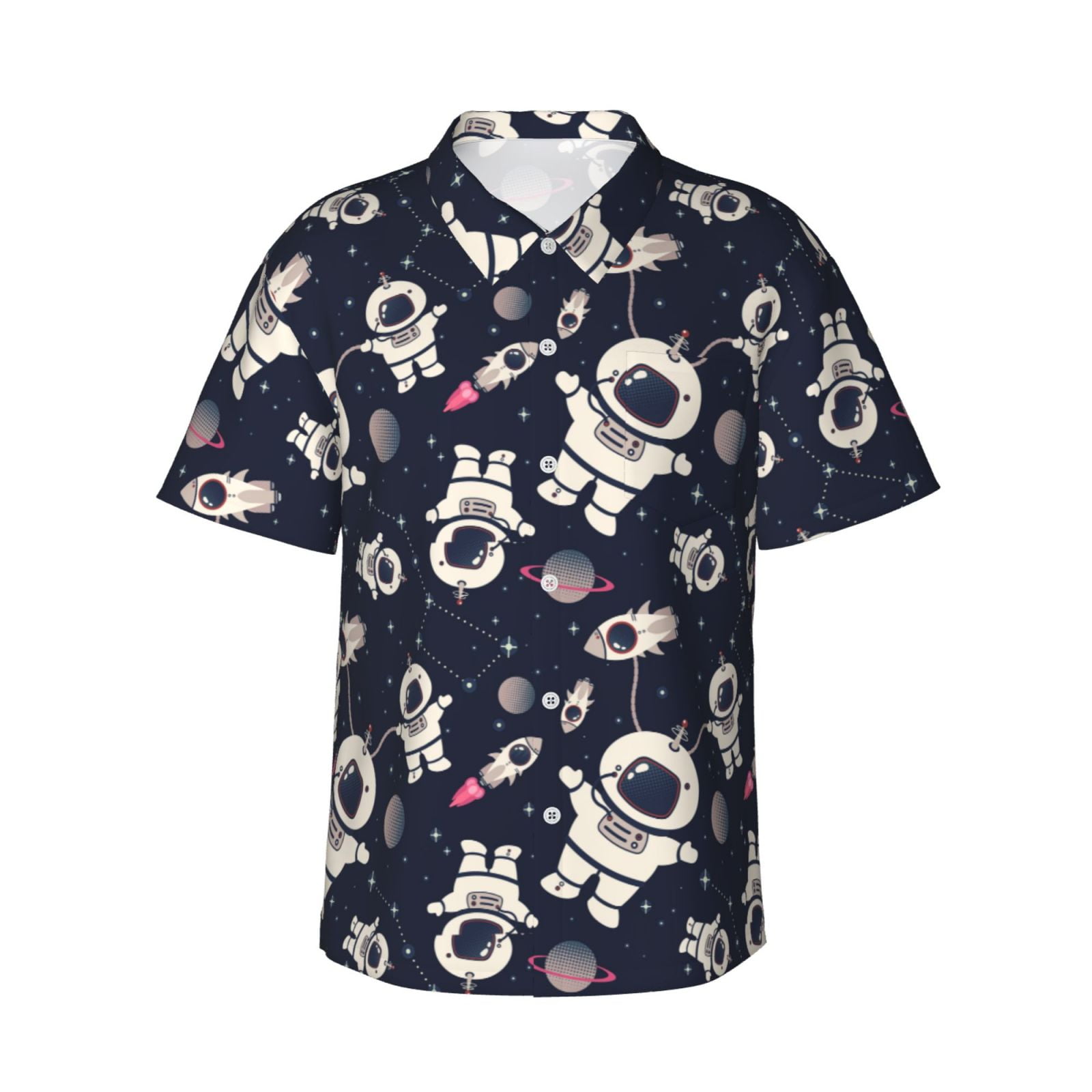 Bingfone Men's Short Sleeve Button Down Shirts Hawaiian Cartoon ...