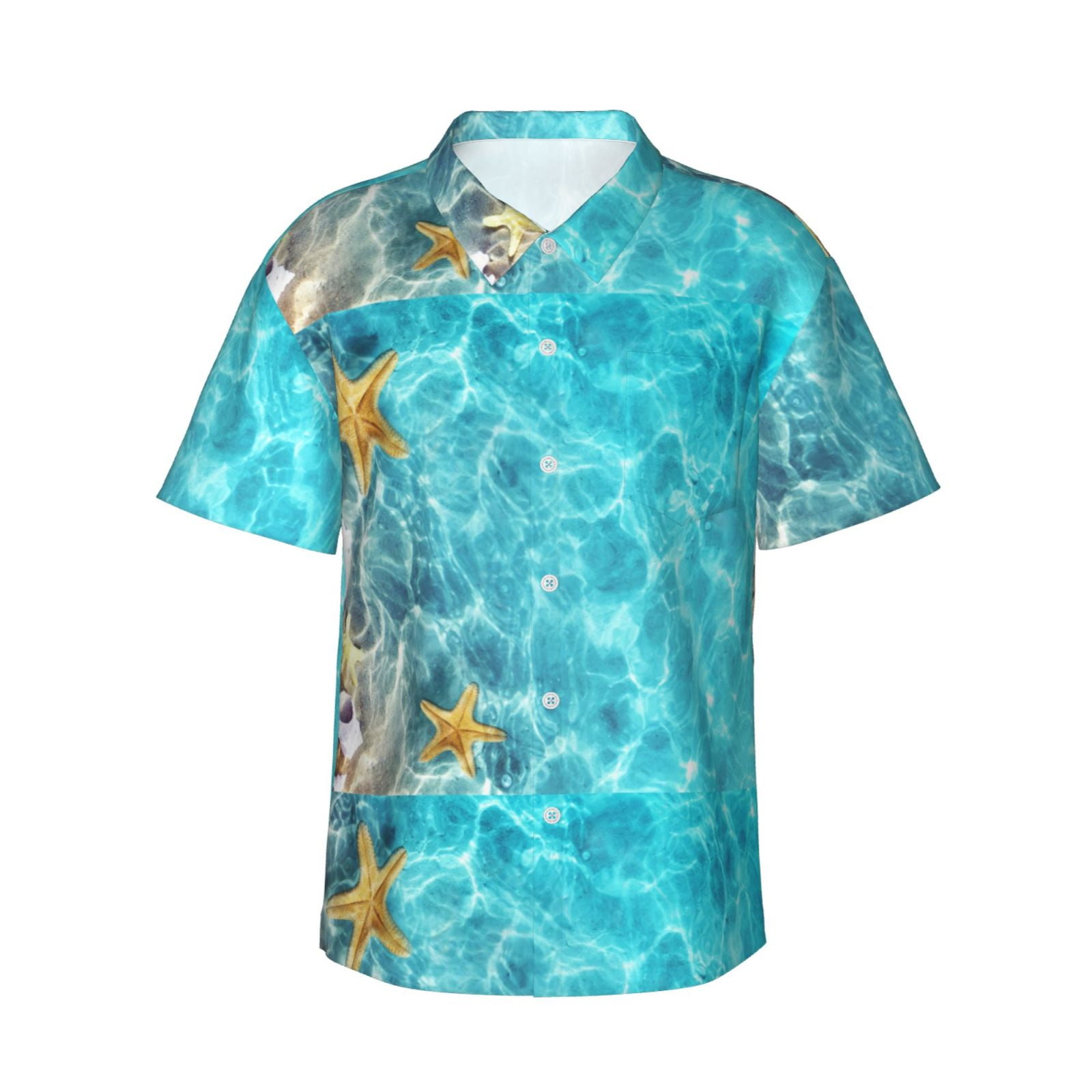 Bingfone Men's Short Sleeve Button Down Shirts Hawaiian Coral And ...