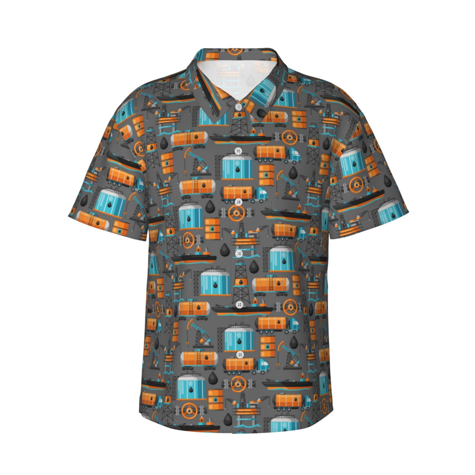Bingfone Men's Short Sleeve Button Down Shirts Hawaiian Industrial ...