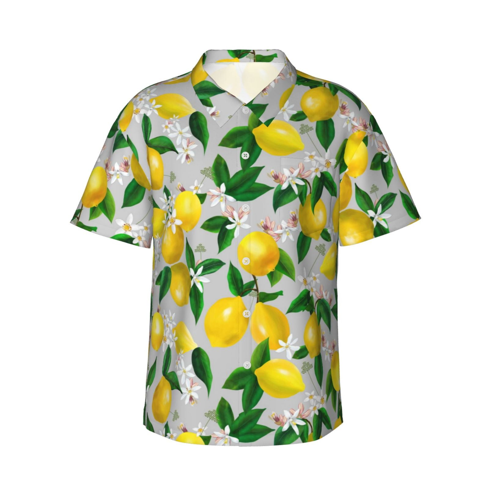 Bingfone Men's Short Sleeve Button Down Shirts Hawaiian Lemon Seamless ...