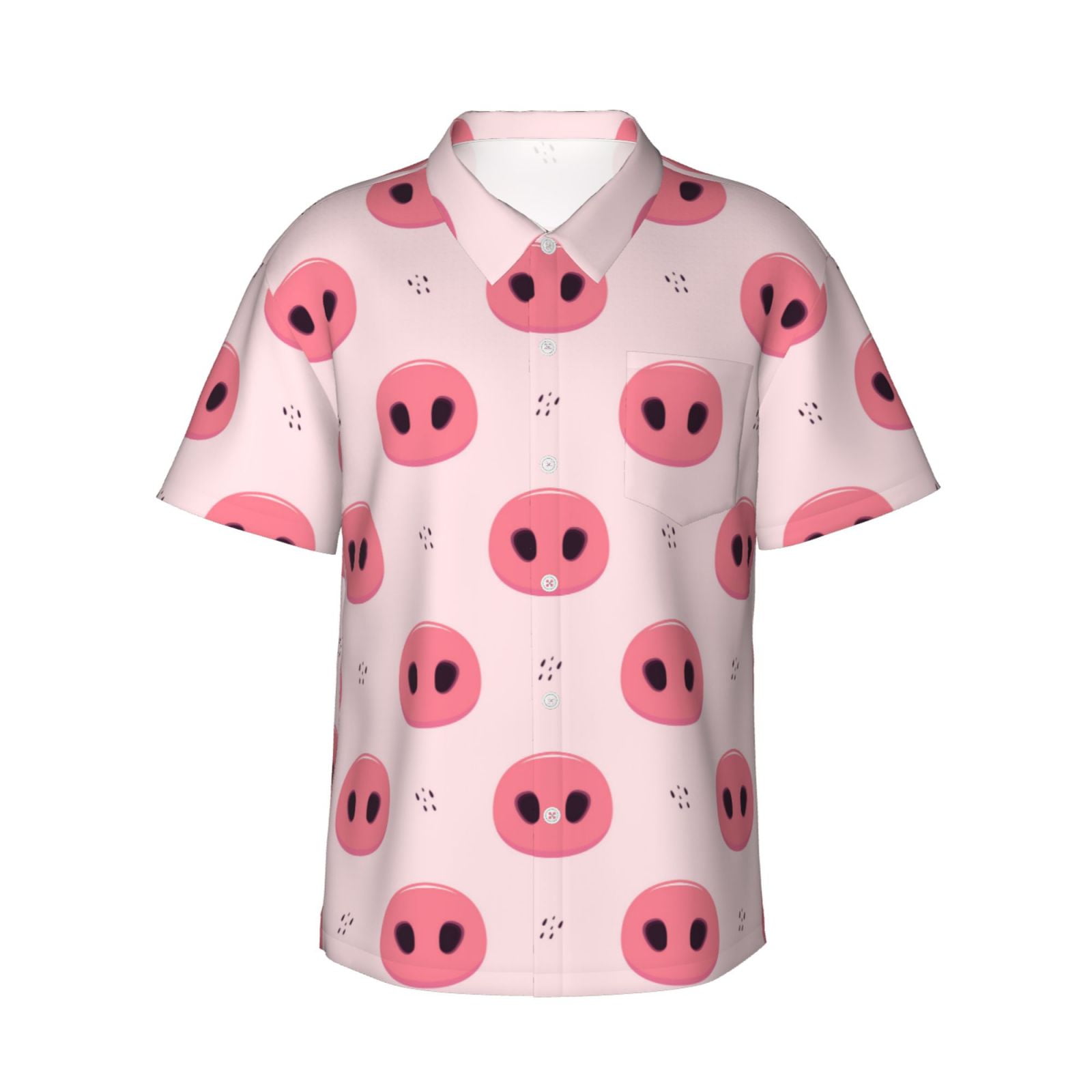 Bingfone Men's Short Sleeve Button Down Shirts Hawaiian Pig Noses ...