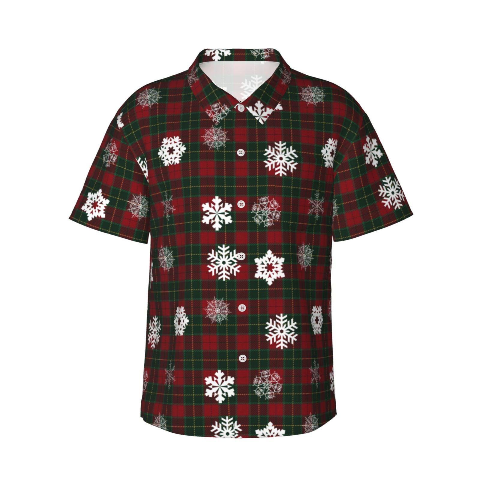 Bingfone Men's Short Sleeve Button Down Shirts Hawaiian Plaid ...