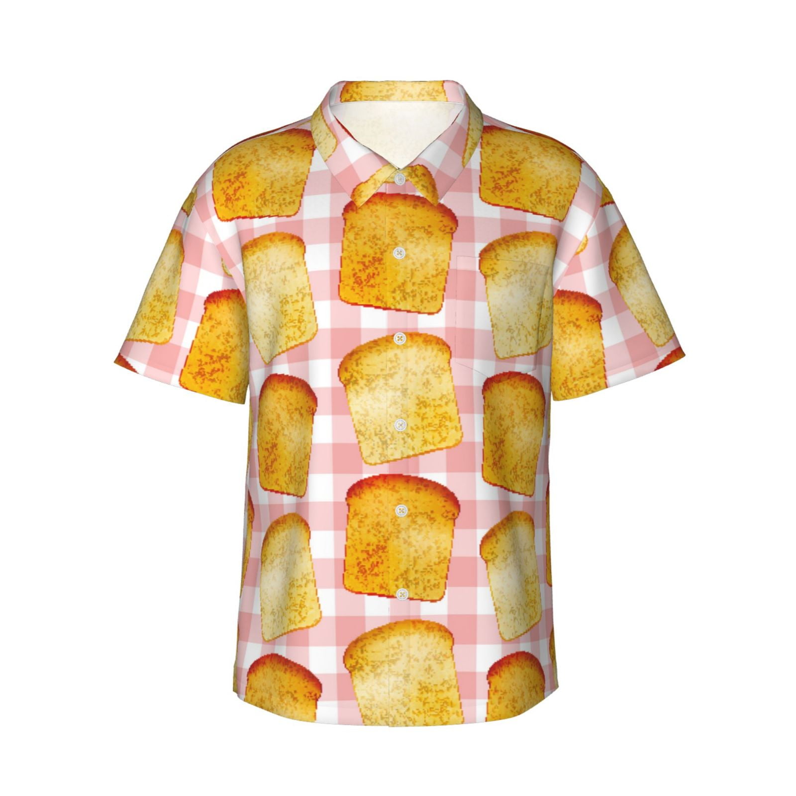 Bingfone Men's Short Sleeve Button Down Shirts Hawaiian Tasty Toasts ...