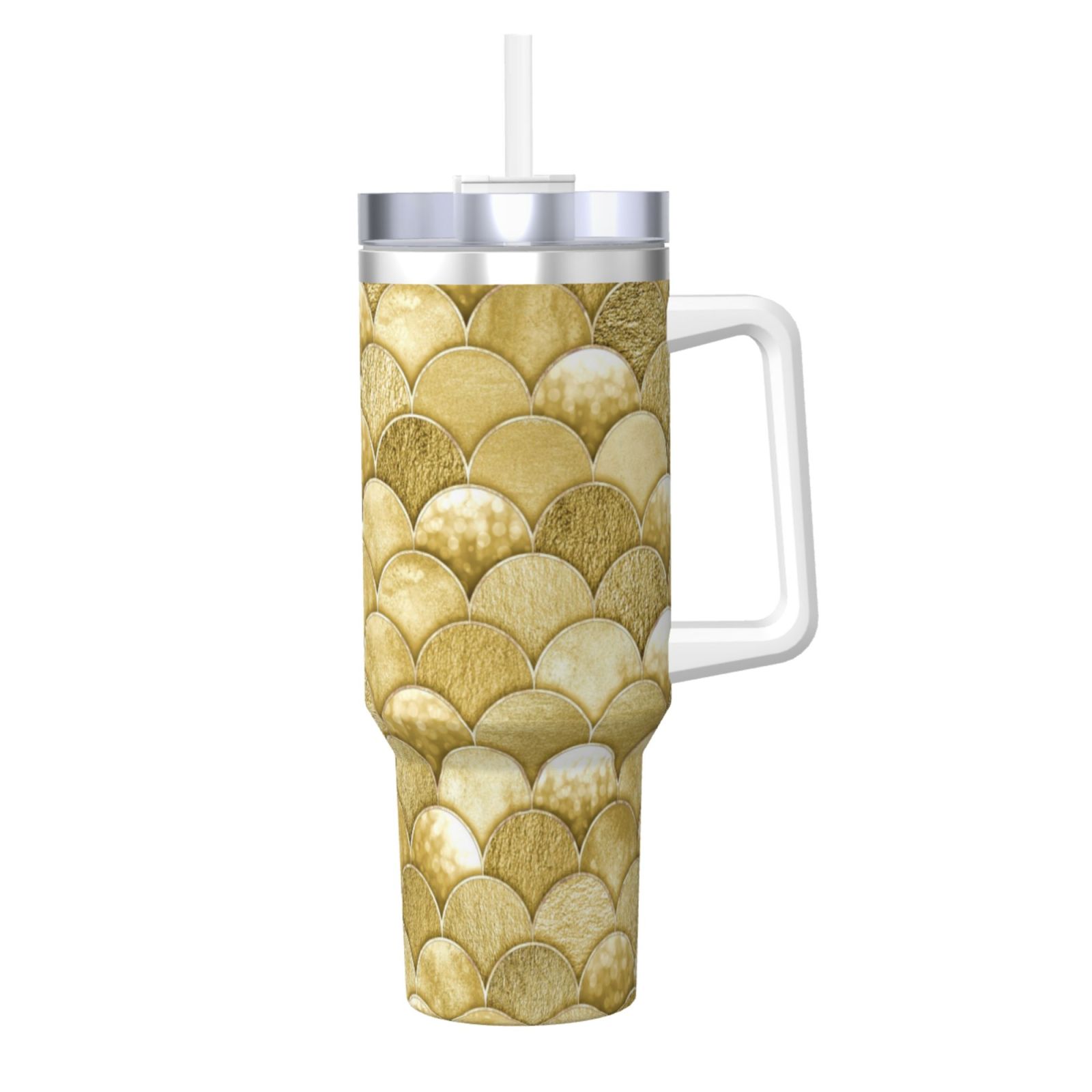 Bingfone Mermaid Fish Scale for 40 Oz Stainless Steel Travel Mug Double ...