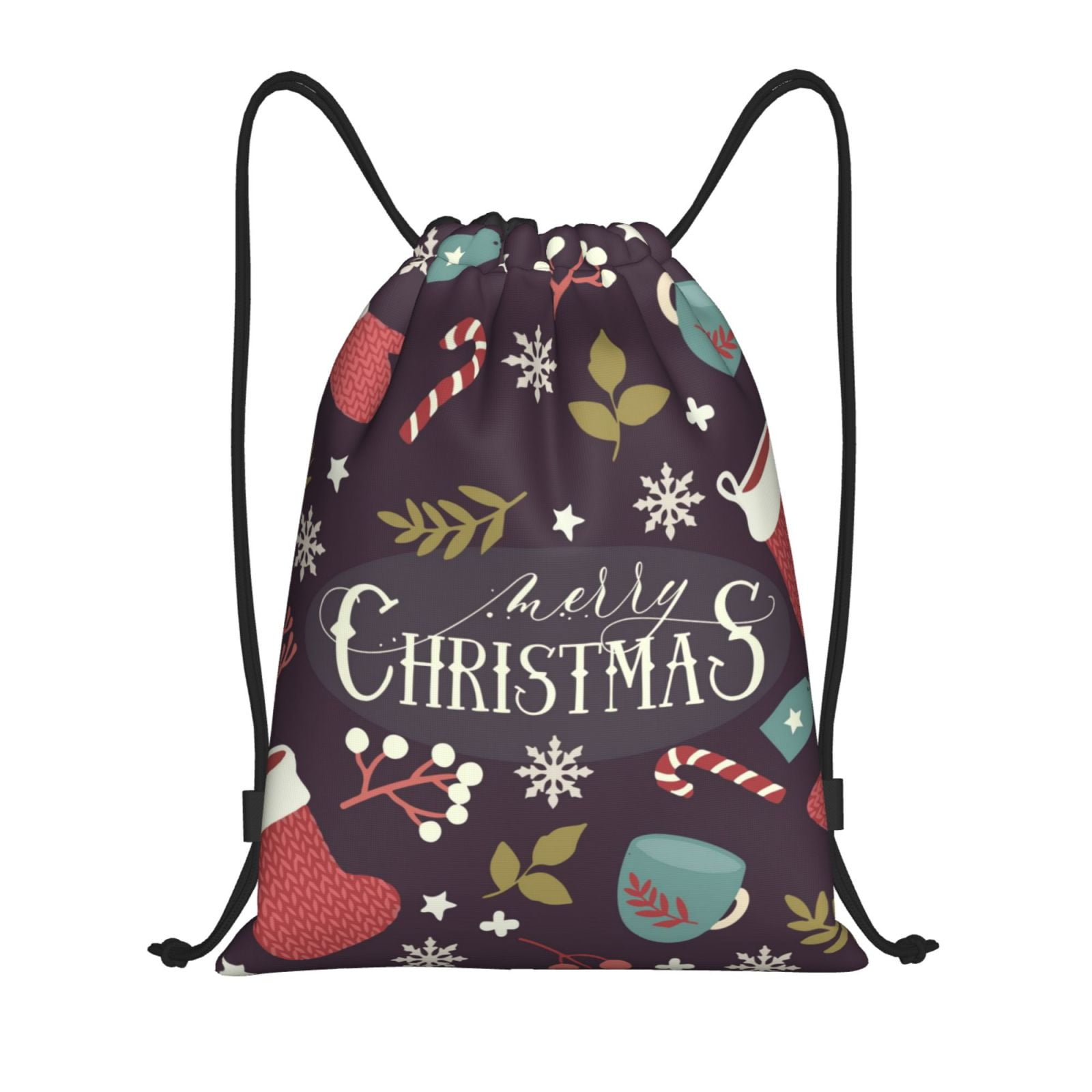 Bingfone Merry Christmas Drawstrings Backpacks Bags For Men Women Gym ...