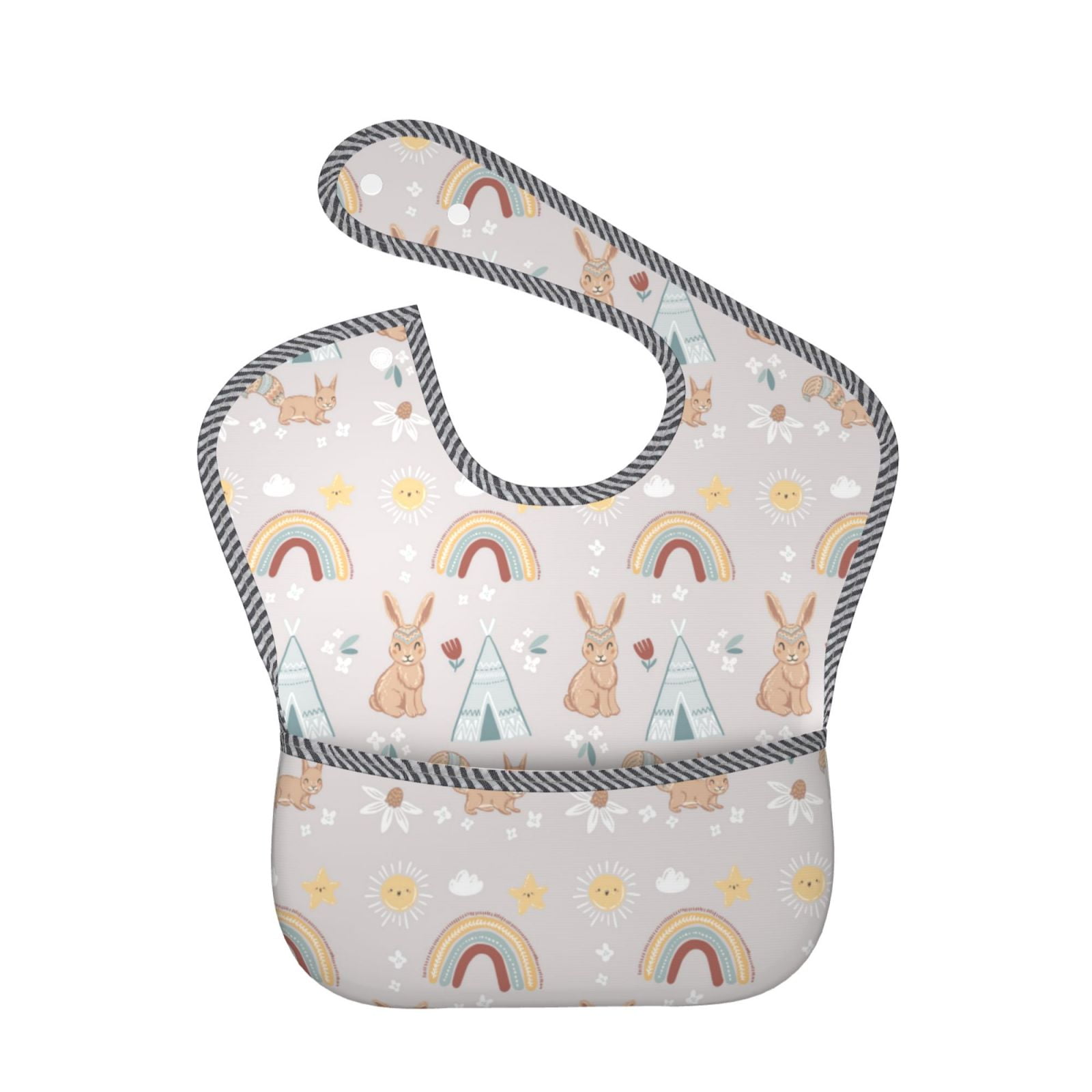 Bingfone Mess-Proof Baby Bib - Waterproof Bib for Baby Boy or Girl with ...