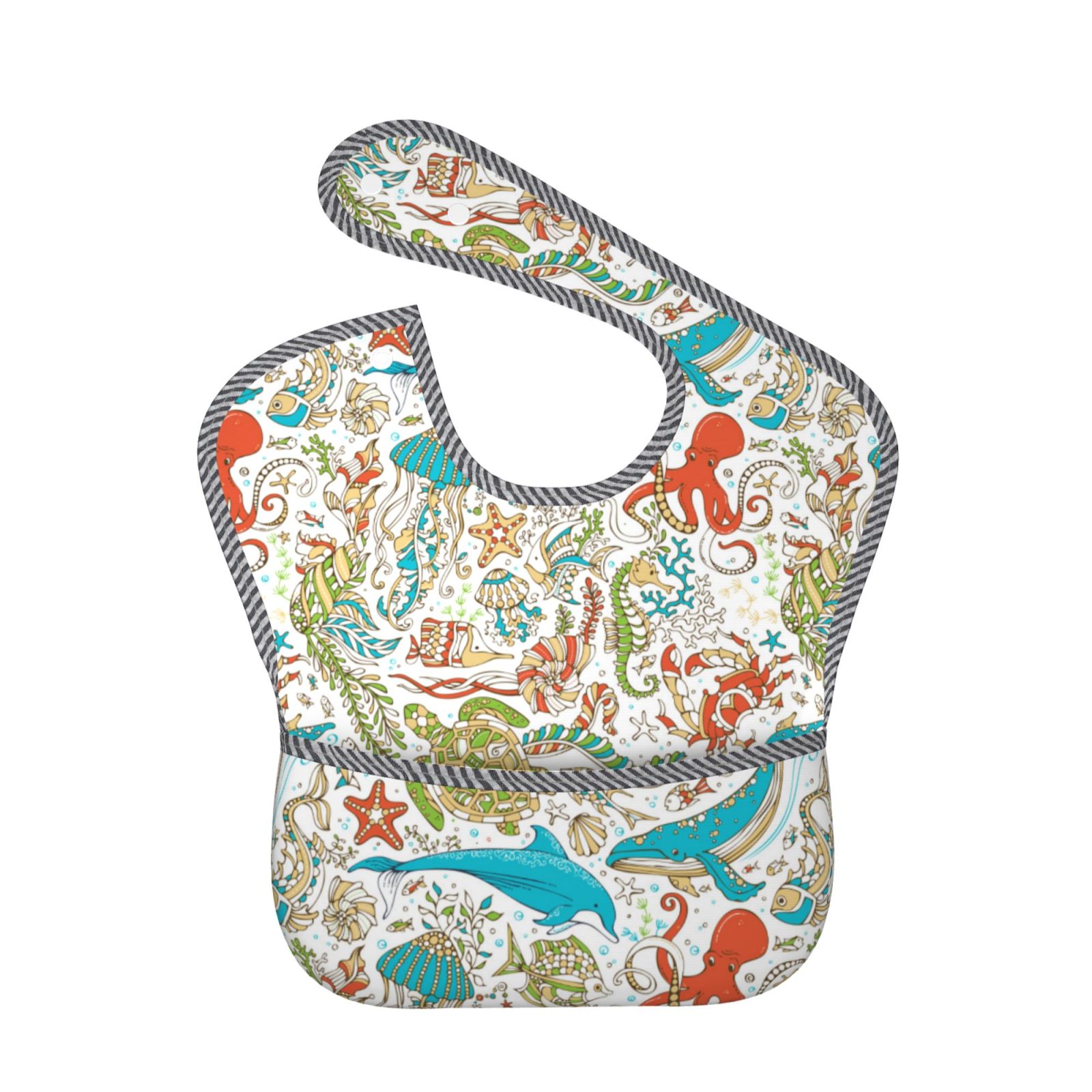 Bingfone Mess-Proof Baby Bib - Waterproof Bib for Baby Boy or Girl with ...