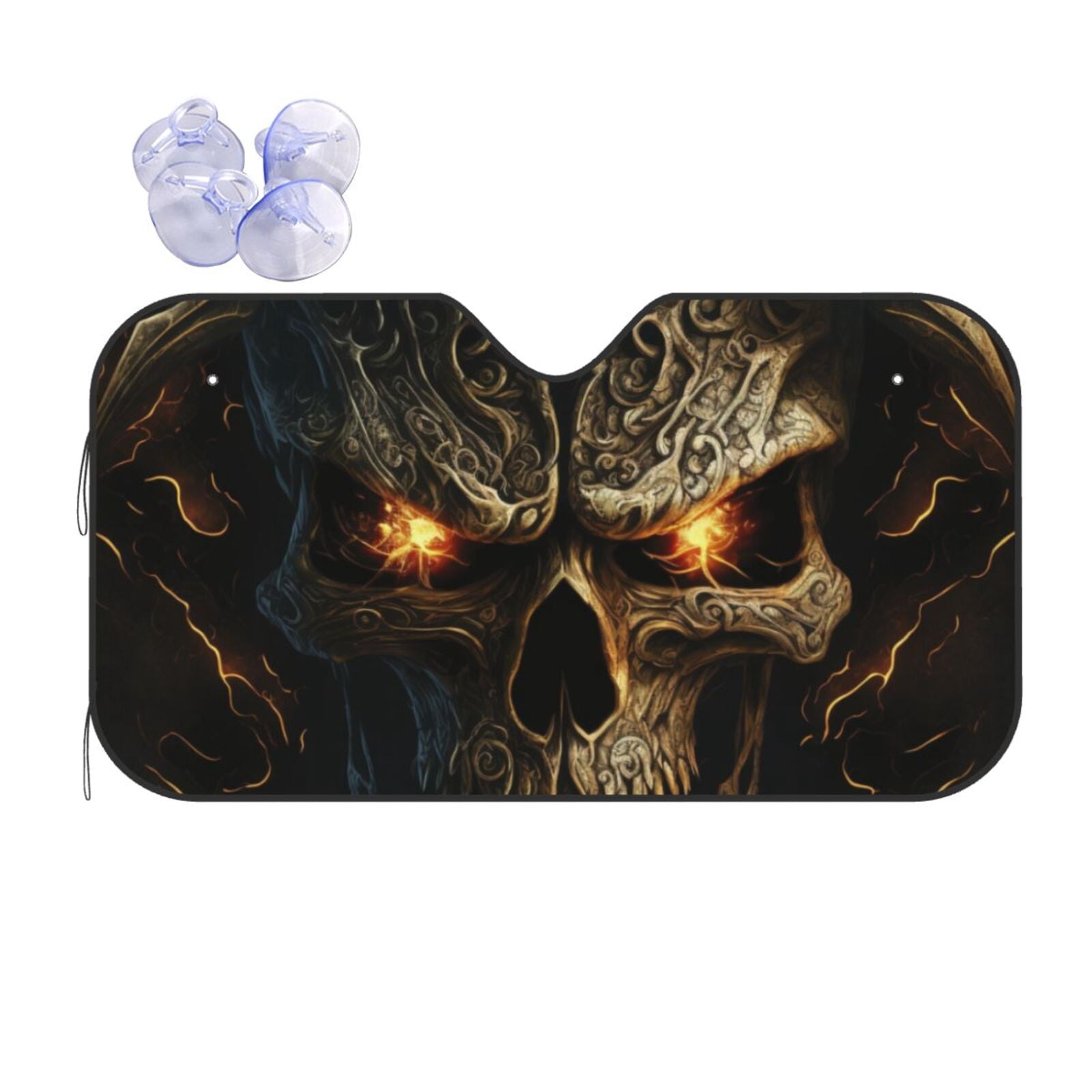Bingfone Metal Evil Skull Car Windshield Sun Shade Protector Keep Your ...