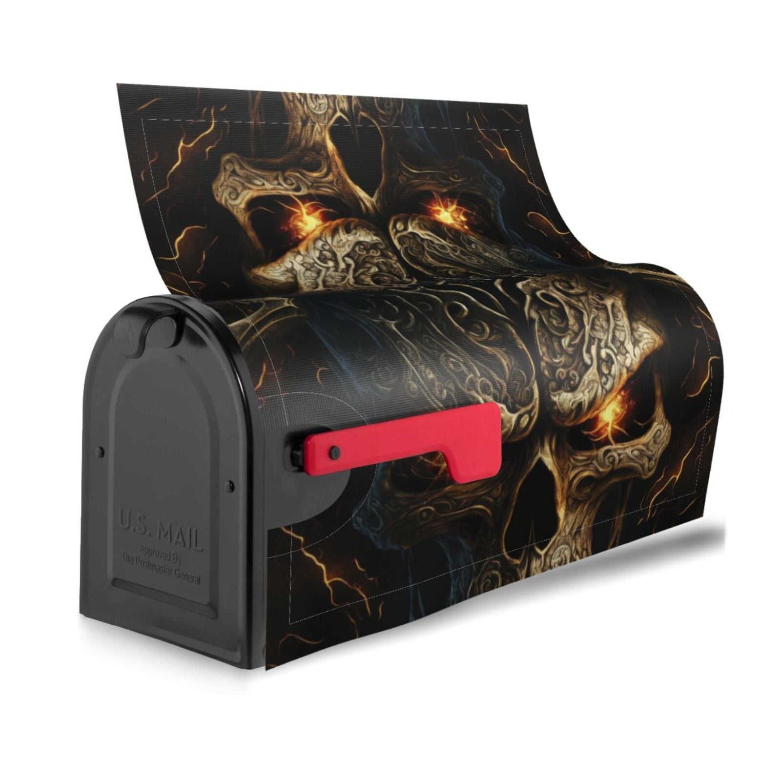 Bingfone Metal Evil Skull Magnetic Mailbox Cover Standard Size for ...