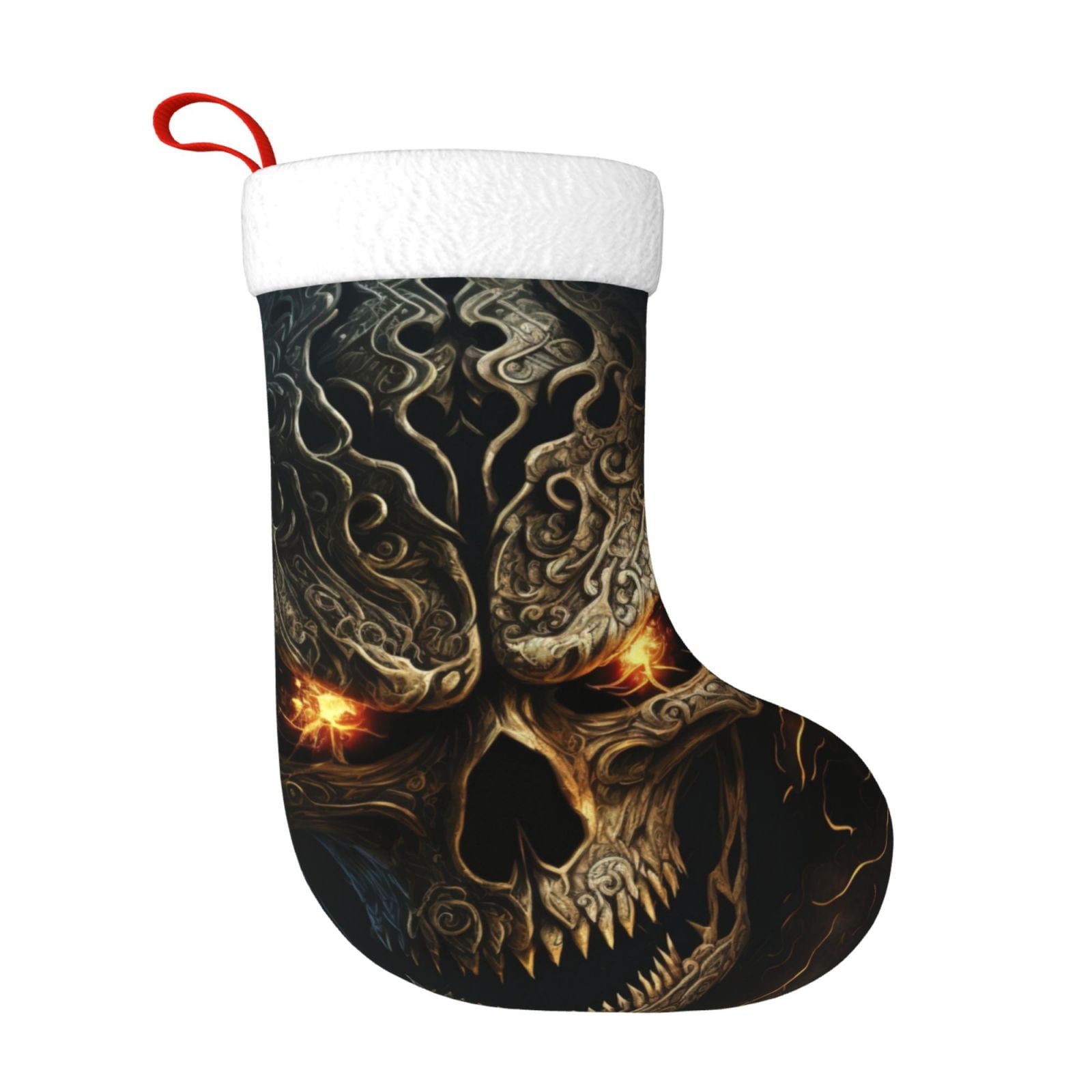 Bingfone Metal Evil Skull Print Personalized Christmas Stocking ...