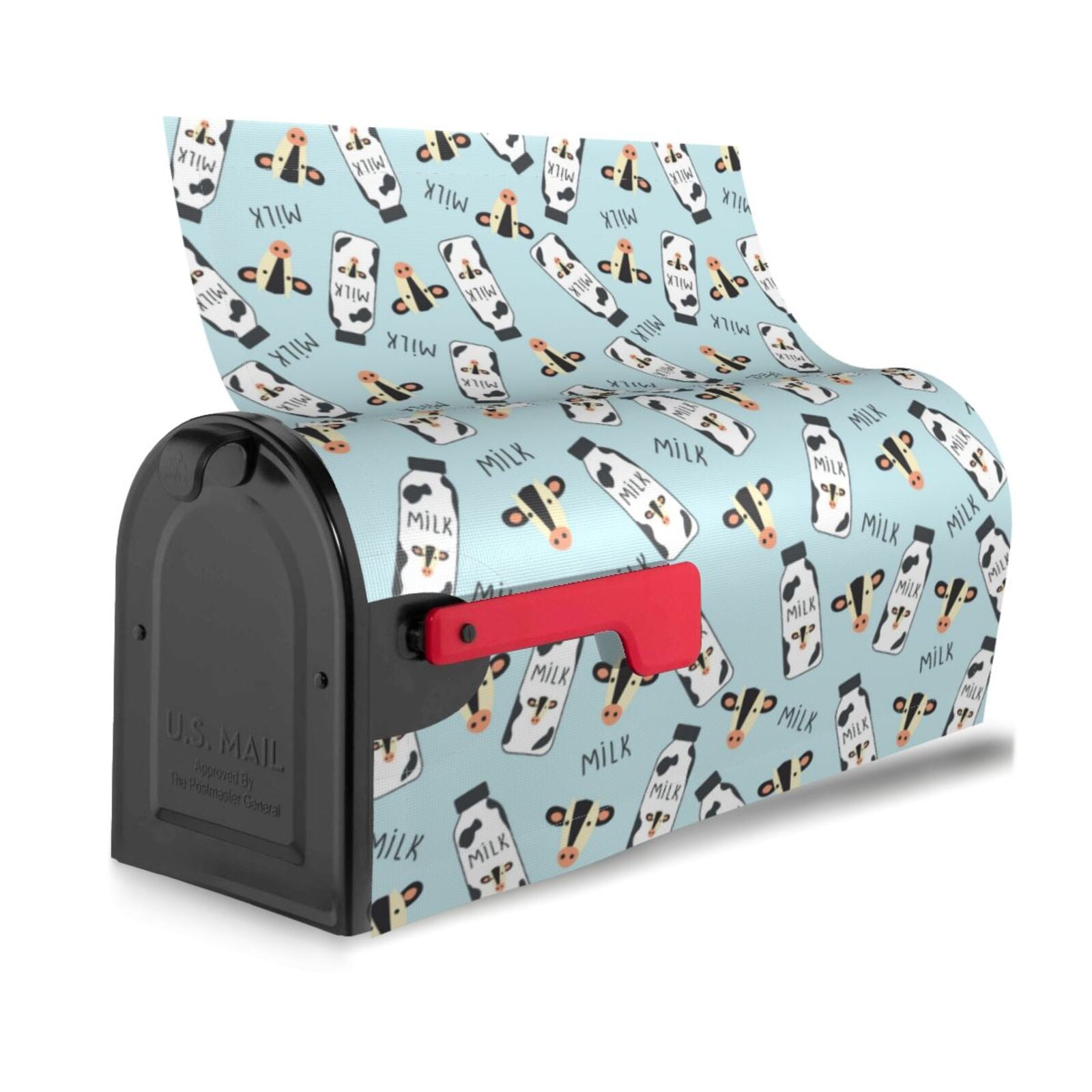 Bingfone Milk Bottles And Cow Head Magnetic Mailbox Cover Standard Size ...