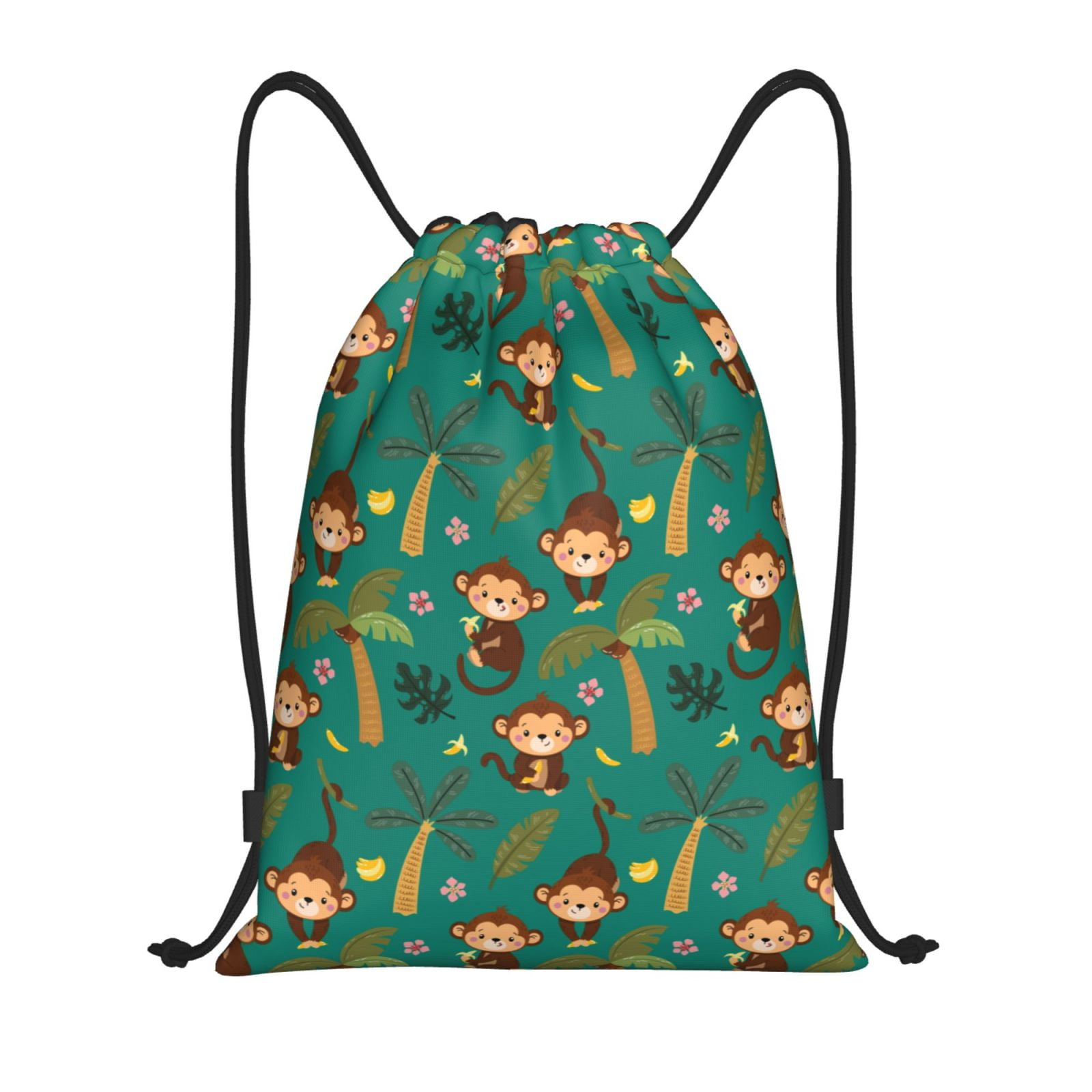 Bingfone Monkeys Swinging From Palms Drawstrings Backpacks Bags For Men ...