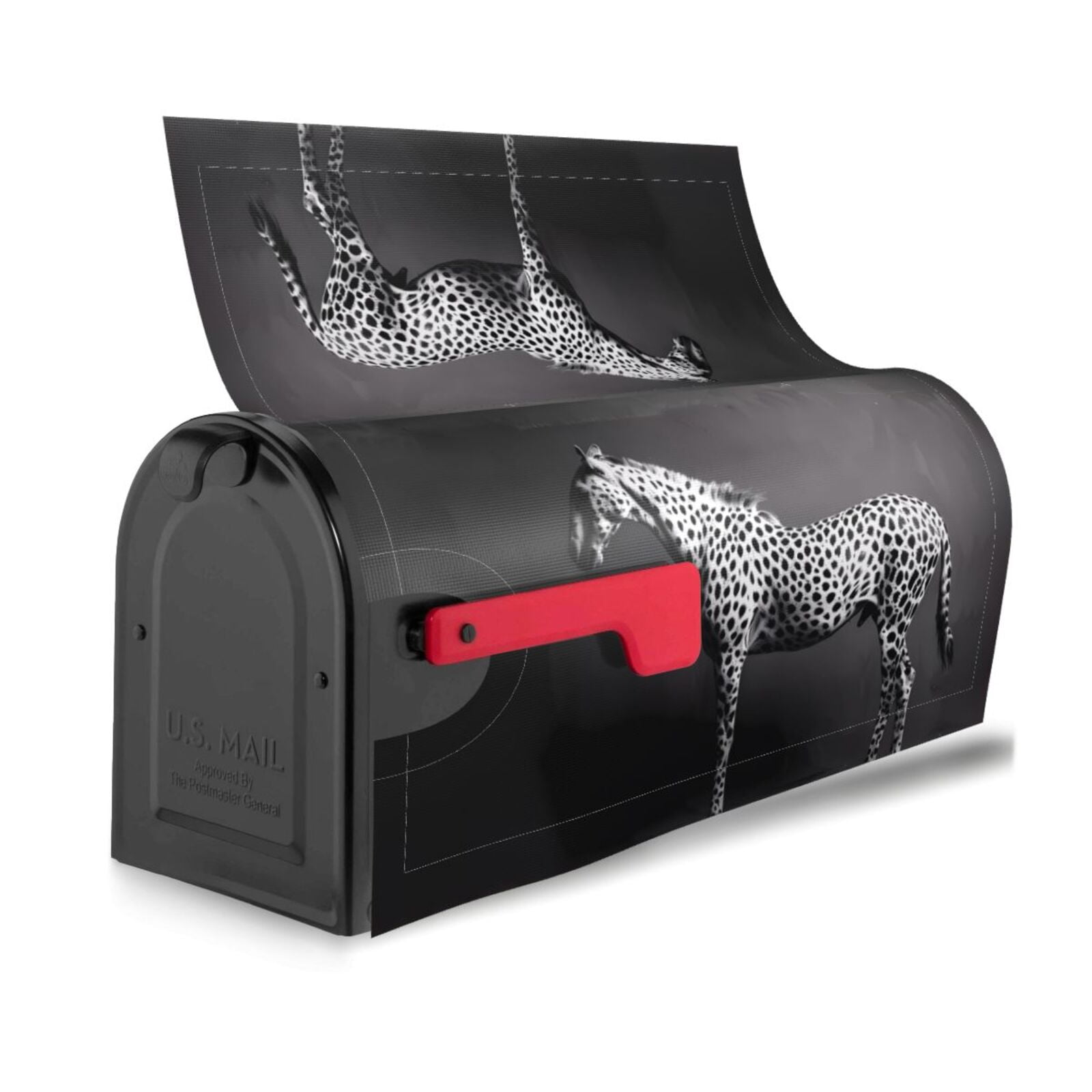 Bingfone Monochrome Leopard Horse Magnetic Mailbox Cover Standard Size ...