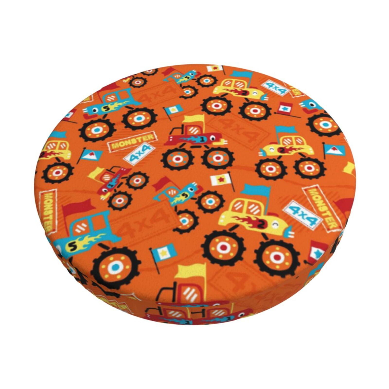 Bingfone Monster Truck,Truck Cartoon Padded Round Bar Stool Cover ...