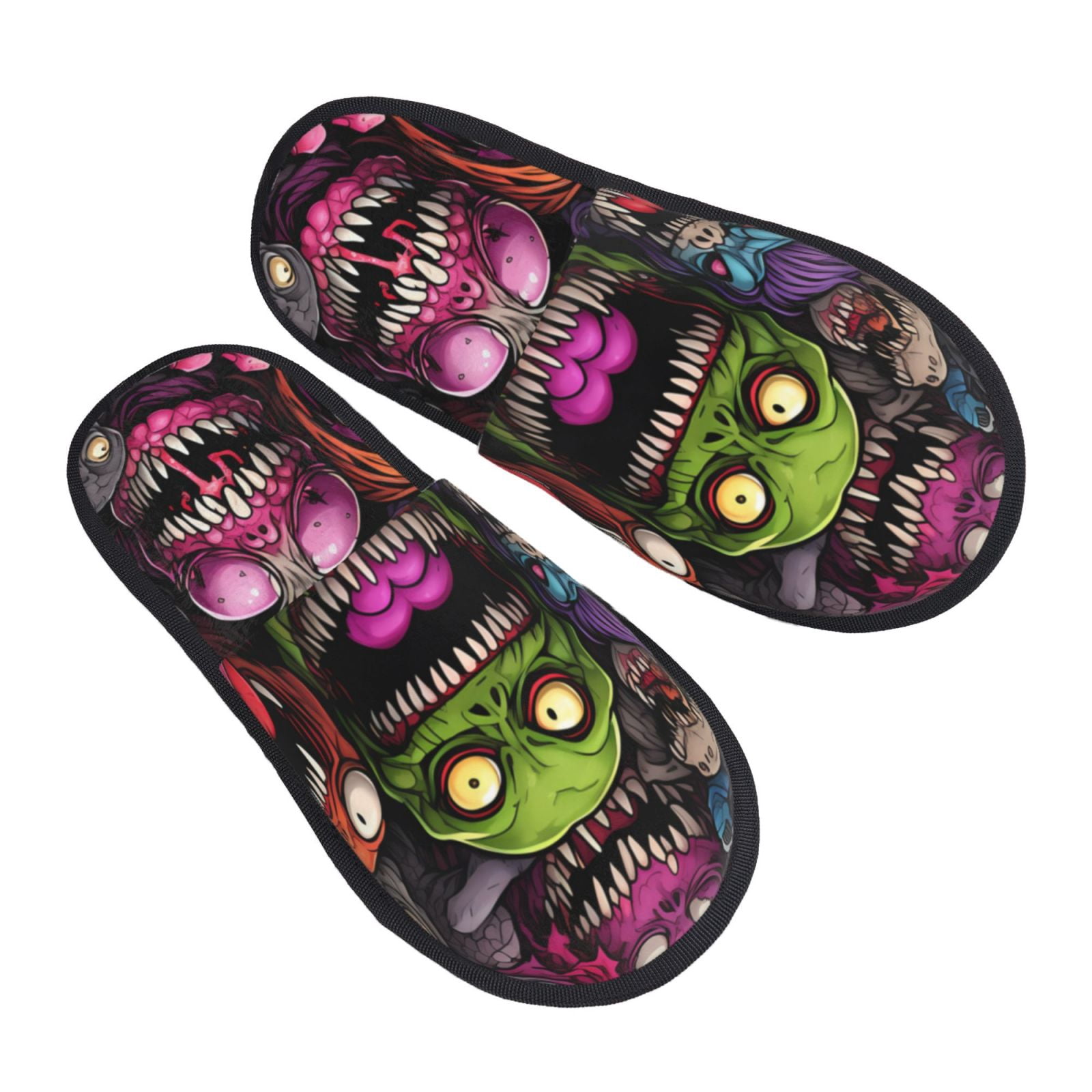 Bingfone Monstrous Cartoon Characters House Slippers for Women Men with ...