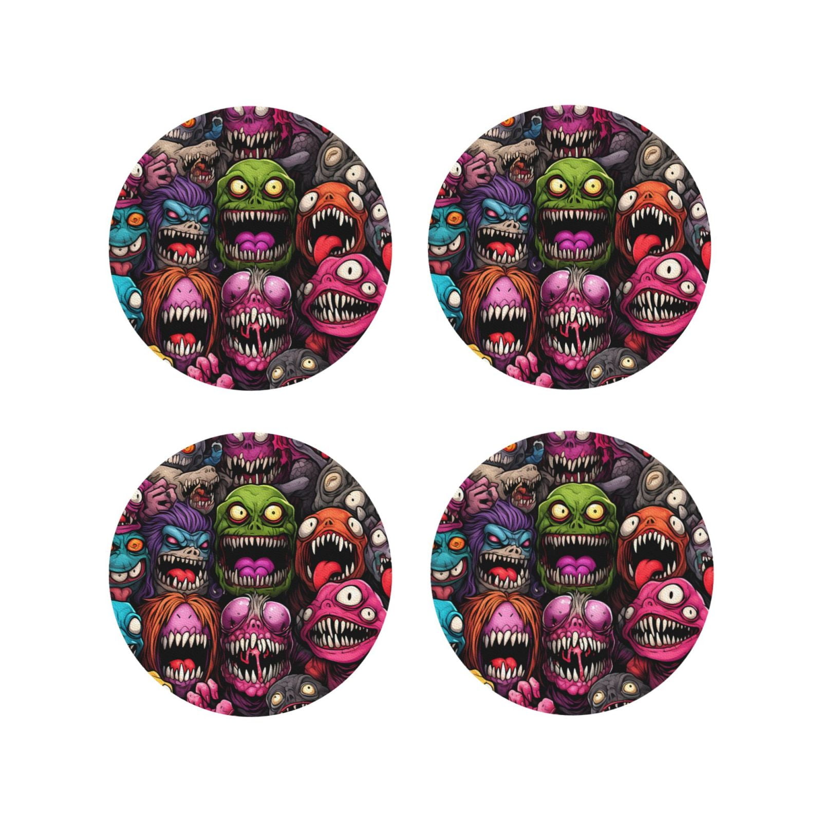 Bingfone Monstrous Cartoon Characters Personalized Coaster Set 4 for ...