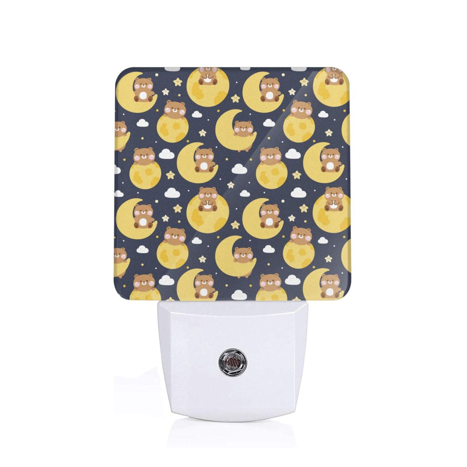 Bingfone Moon Bear Print Night Lights Plug into Wall,Dusk to Dawn ...