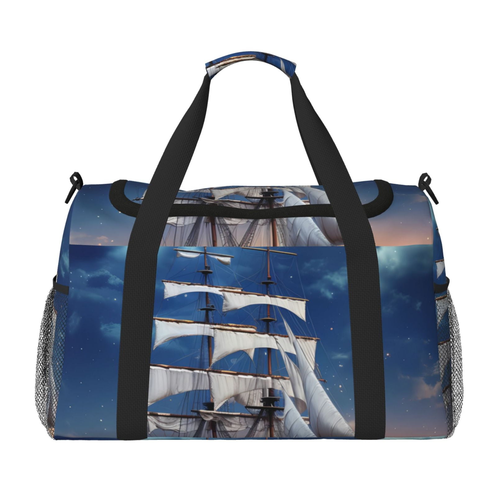 Bingfone Moonlit Night Sea Sailboat Print Travel Duffel Tote Bag ...