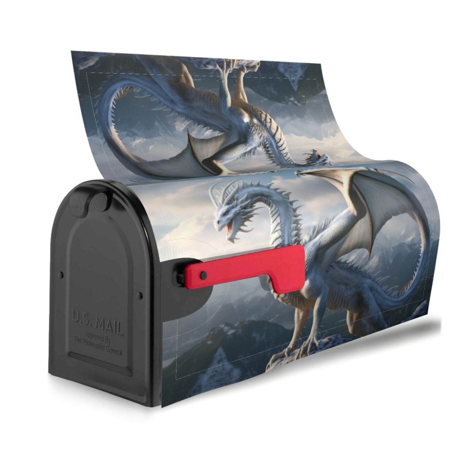 Bingfone Mountain White Dragon Magnetic Mailbox Cover Standard Size for ...