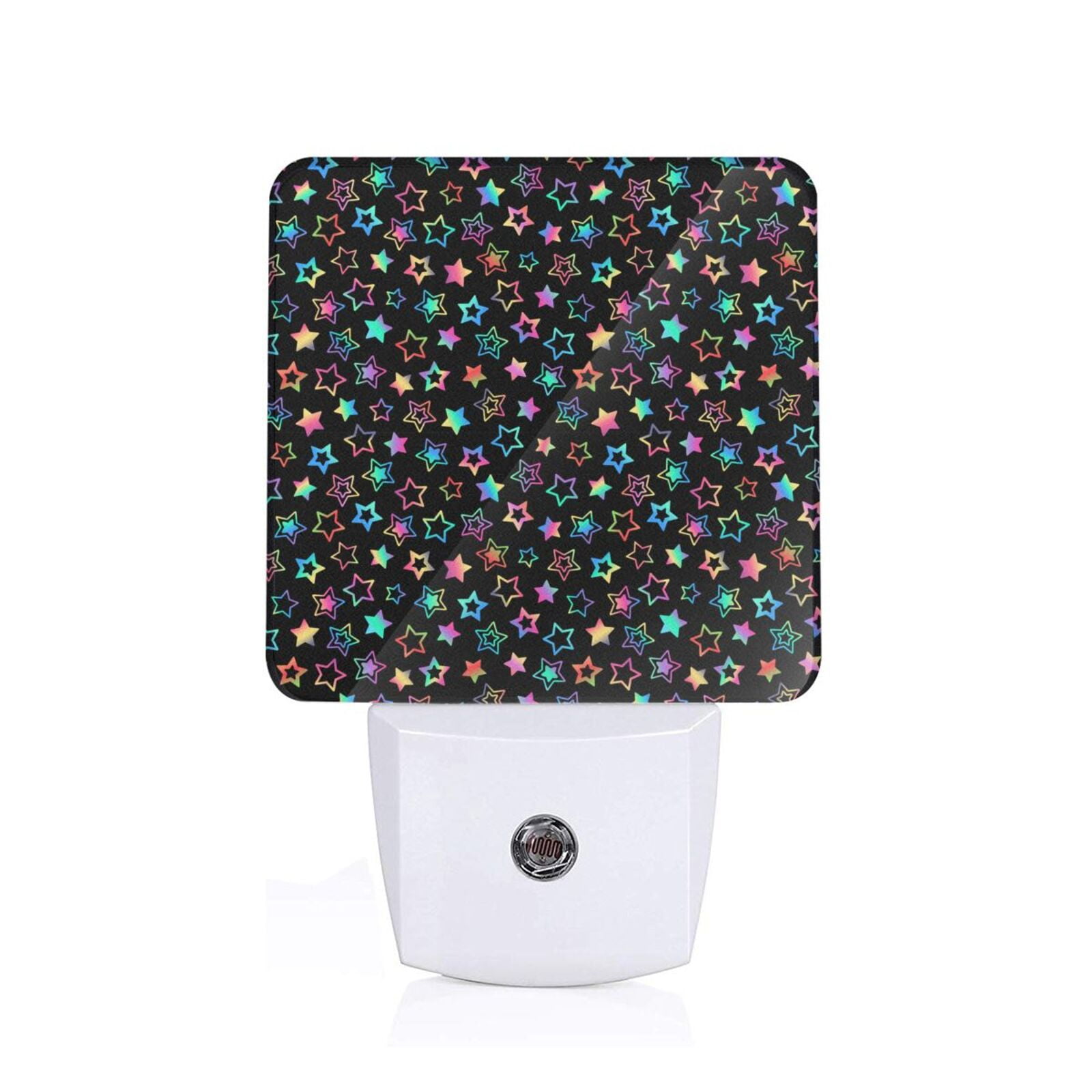 Bingfone Multi-Colored Stars Print Night Lights Plug into Wall,Dusk to ...