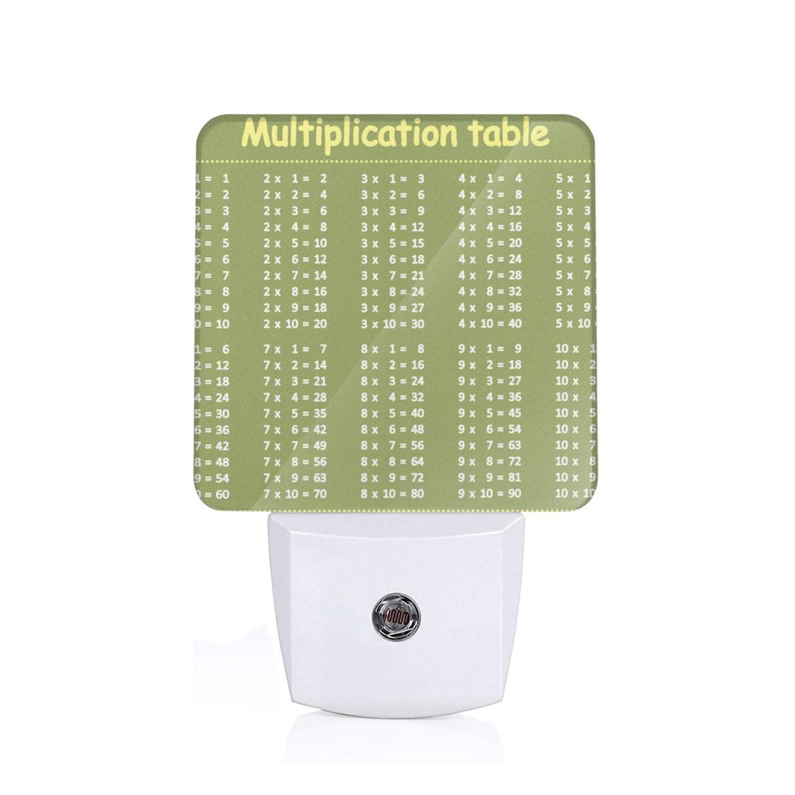 Bingfone Multiplication Table1 Print Night Lights Plug into Wall,Dusk ...