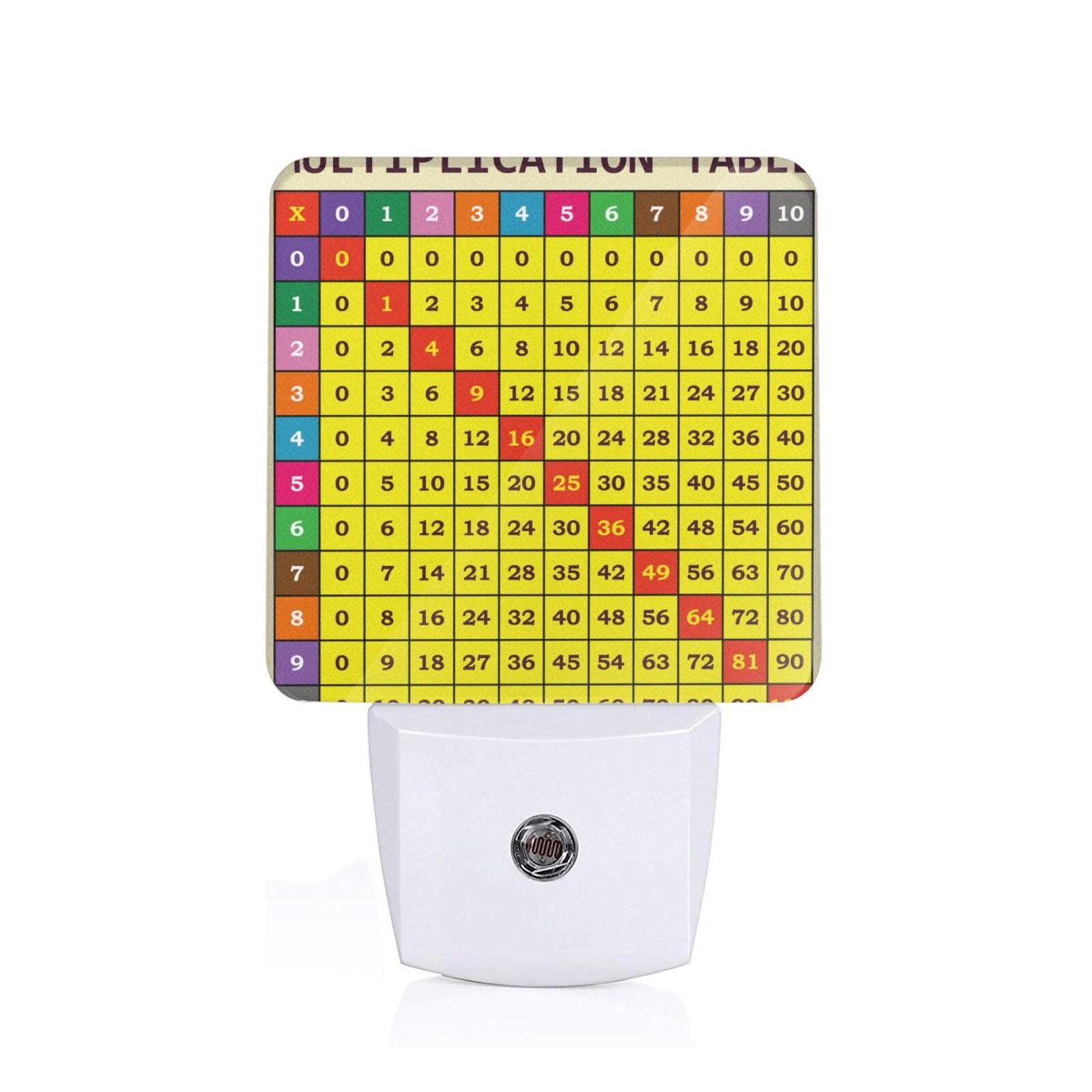 Bingfone Multiplication Table2 Print Night Lights Plug into Wall,Dusk ...