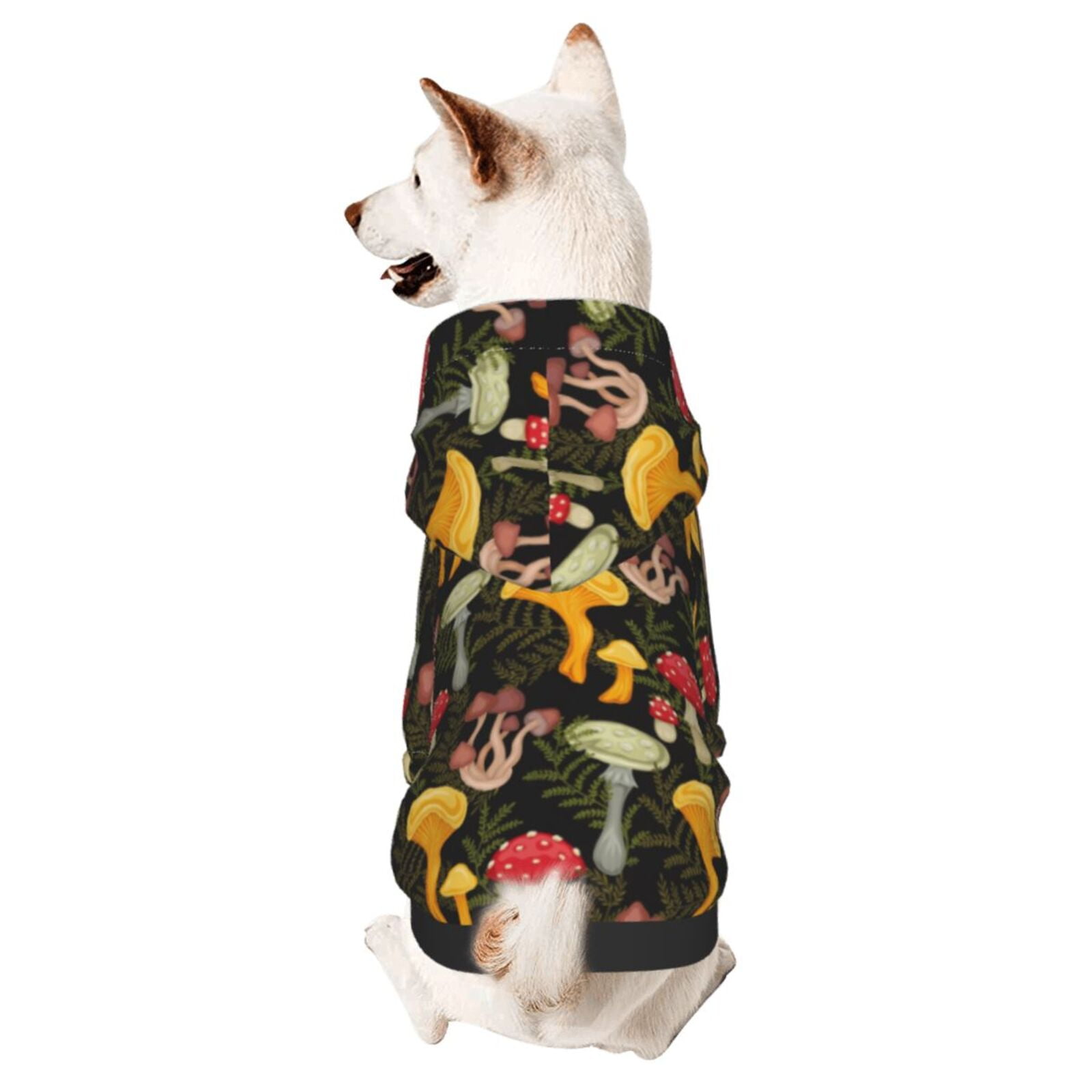 Bingfone Mushrooms And Fern Stems Dog Clothes Hoodie, Pet Winter Coat ...