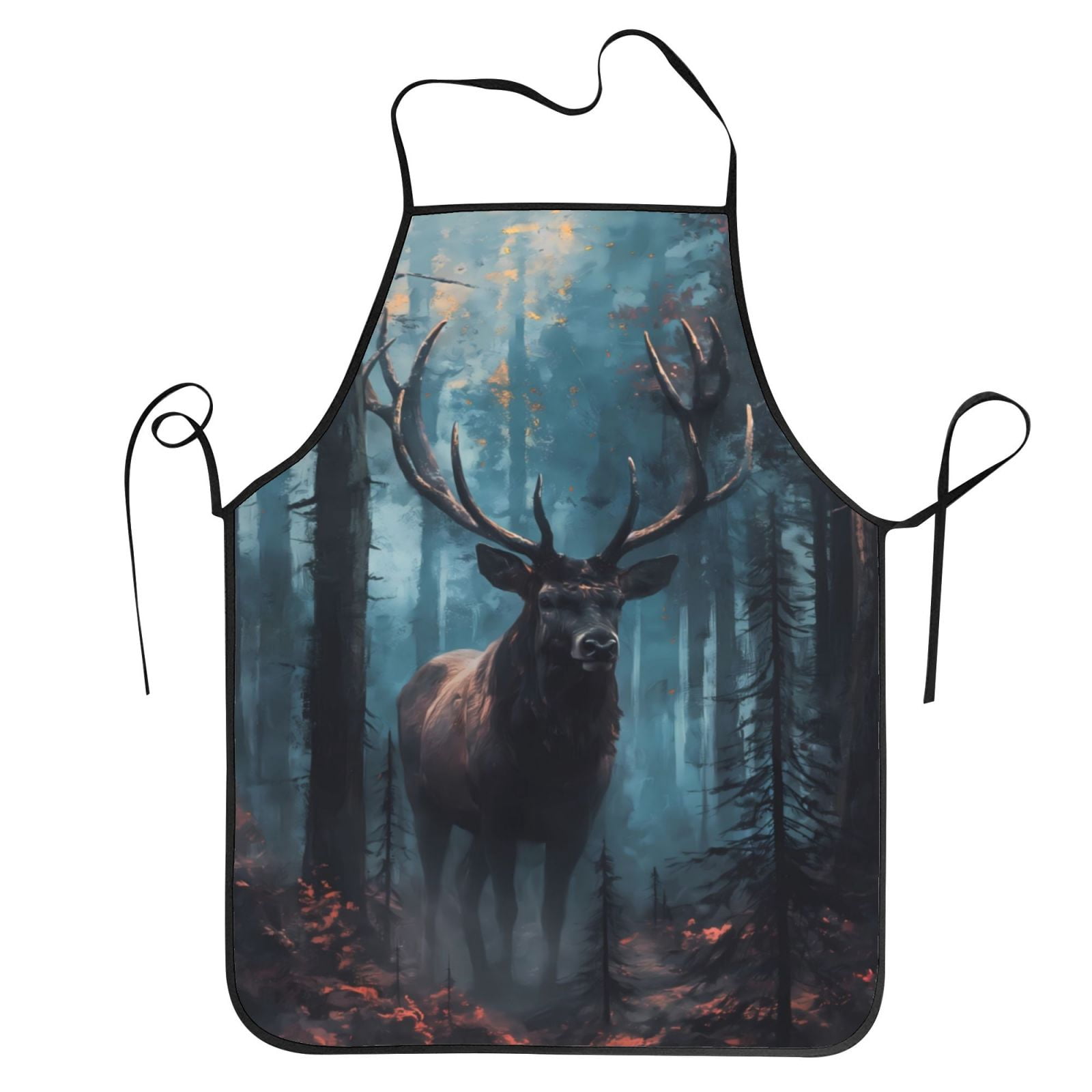 Bingfone Mystical Forest Elk for Tie-up Apron, Unisex Waterproof and ...
