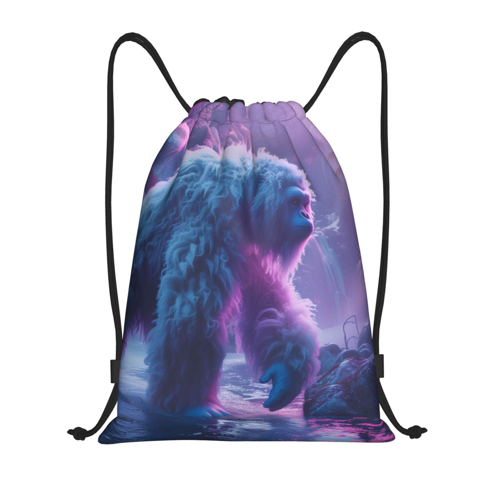 Bingfone Mystical White gorilla Jungle Drawstrings Backpacks Bags for ...