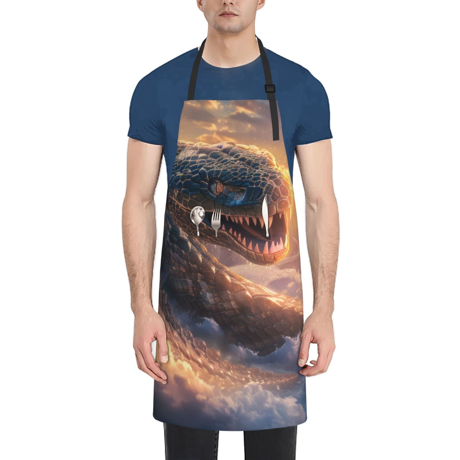 Bingfone Mythical Serpent Mountain Sunrise Apron Gifts For Men, Women ...