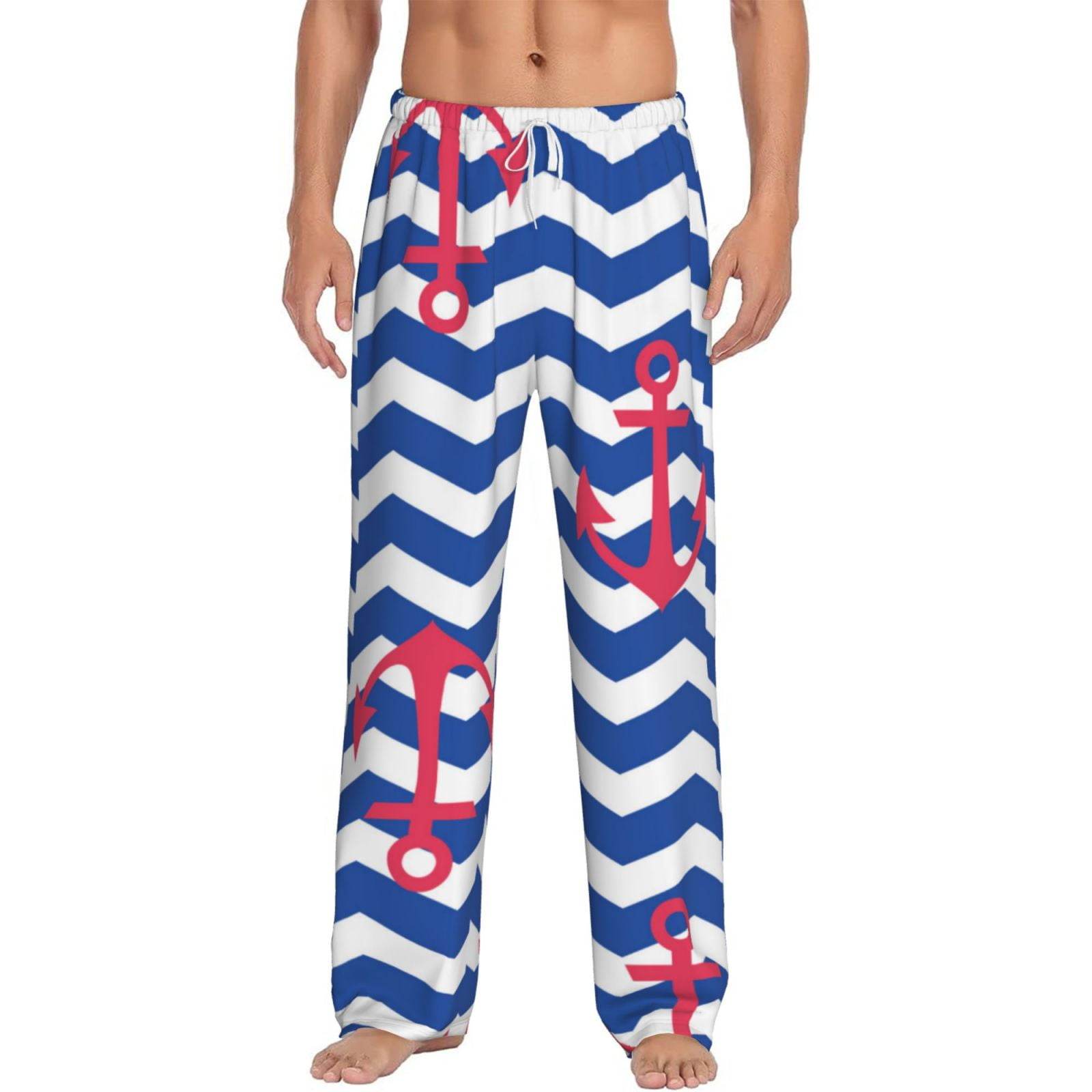 Bingfone Nautical Anchors Mens All Over Print Sleep Pajama Pants-Large ...