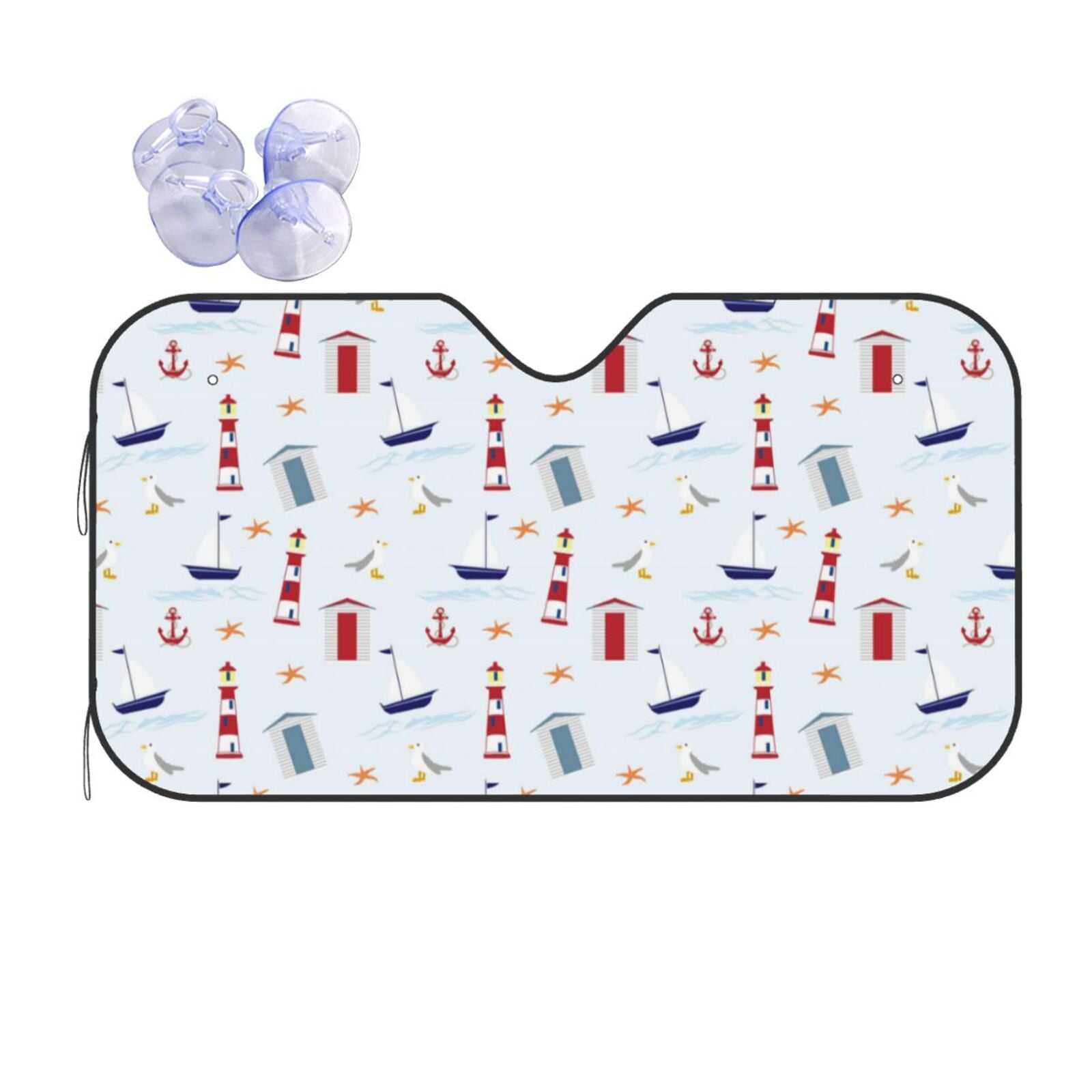 Bingfone Nautical Lighthouse Sailboat Car Windshield Sun Shade ...