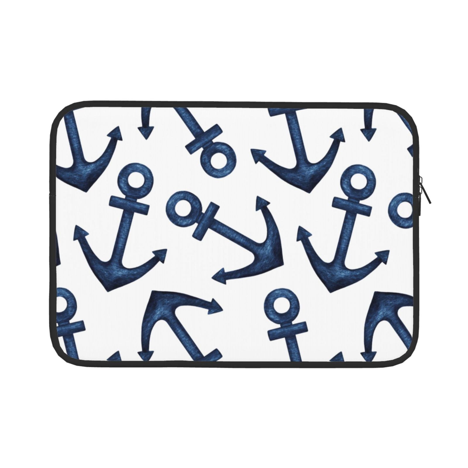 Bingfone Navy Blue Anchor Laptop Sleeve Case 15 Inch, 360° Protective ...