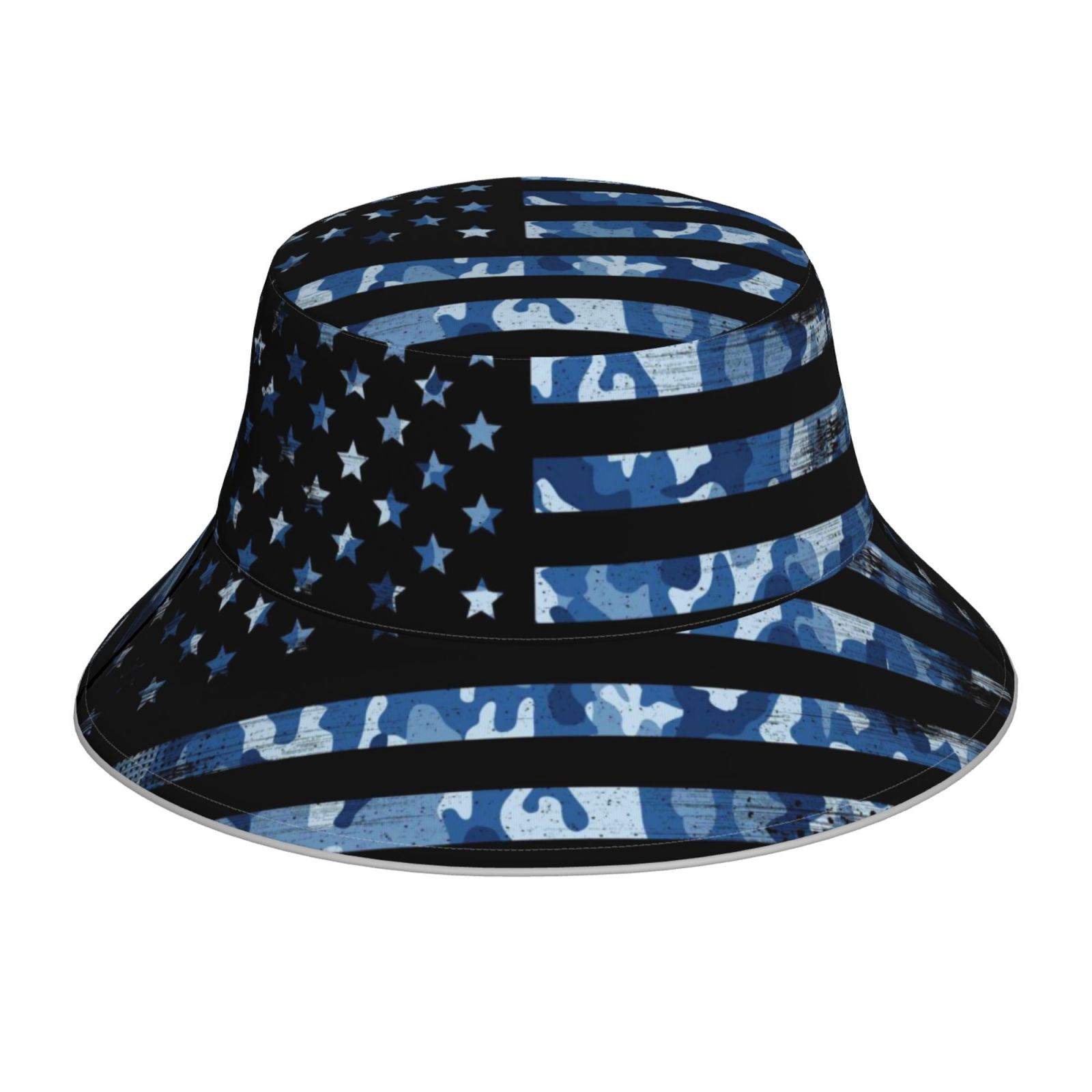 Bingfone Navy Camouflage American Flag Bucket Hat For Men Women ...