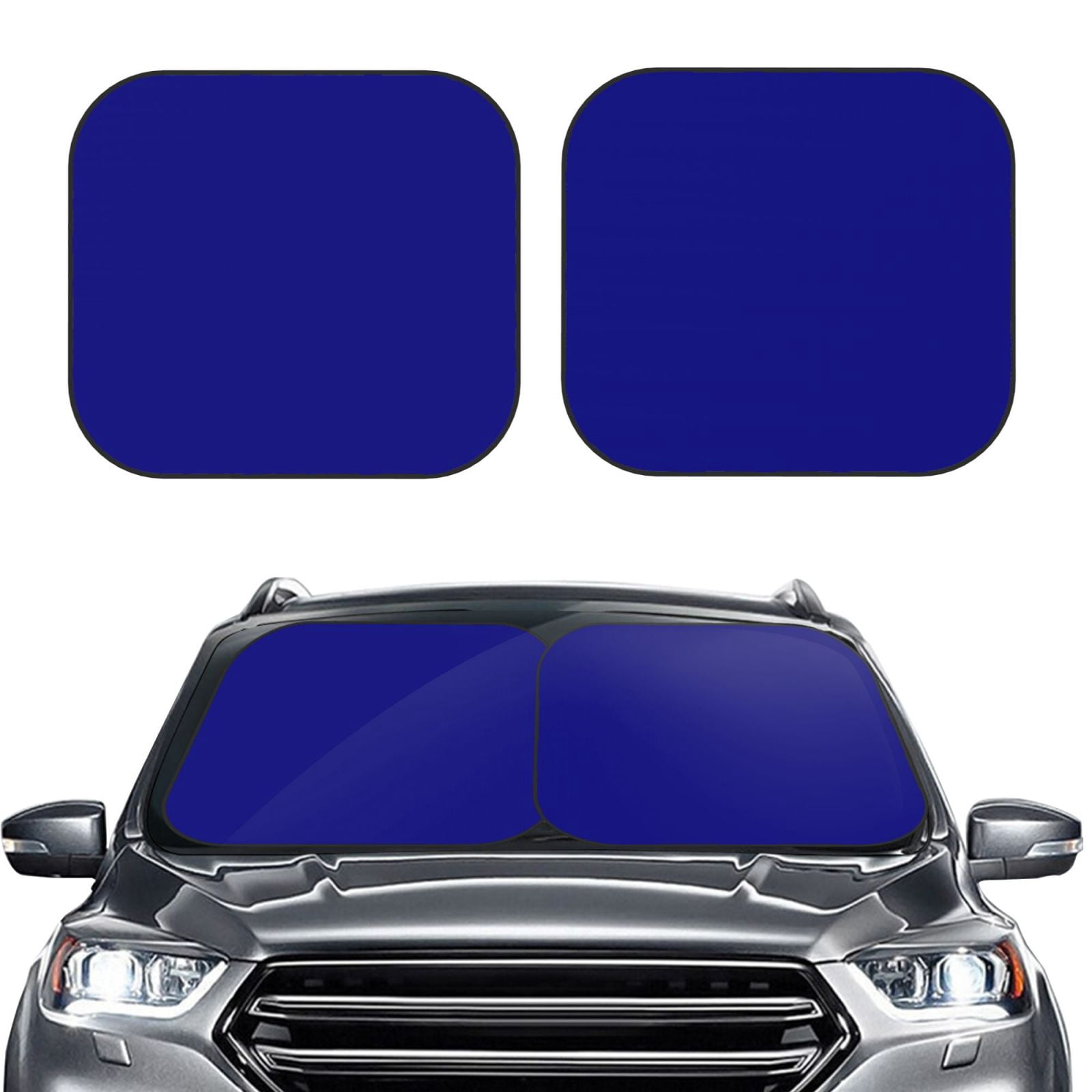 Bingfone Navy Print 2-Piece Sun Shade Front Windshield - Foldable Car ...