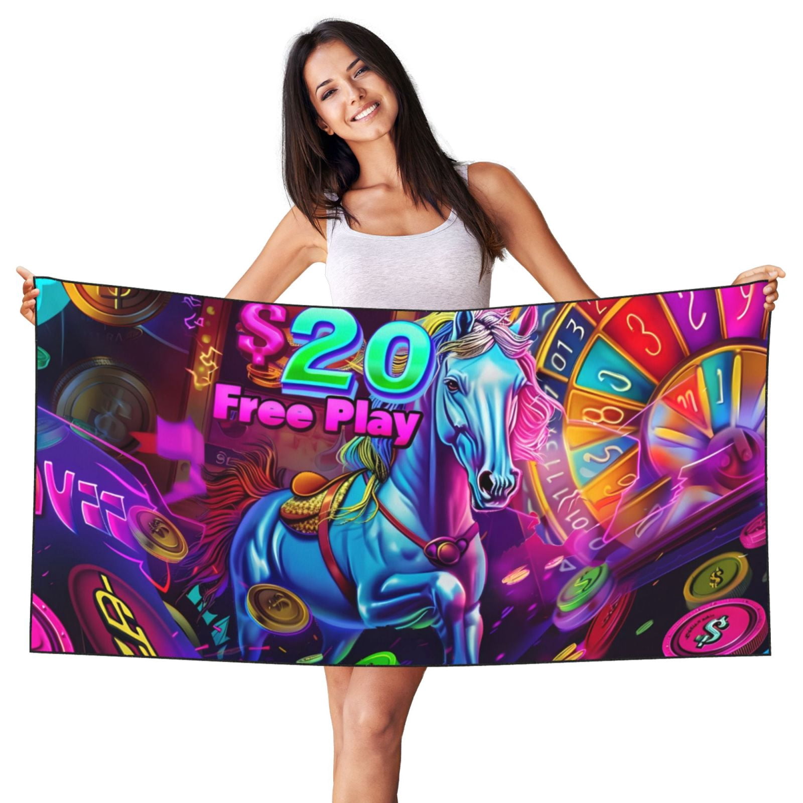 Bingfone Neon Free Play Oversized 27.7x55 Inches Beach Towel, Super ...