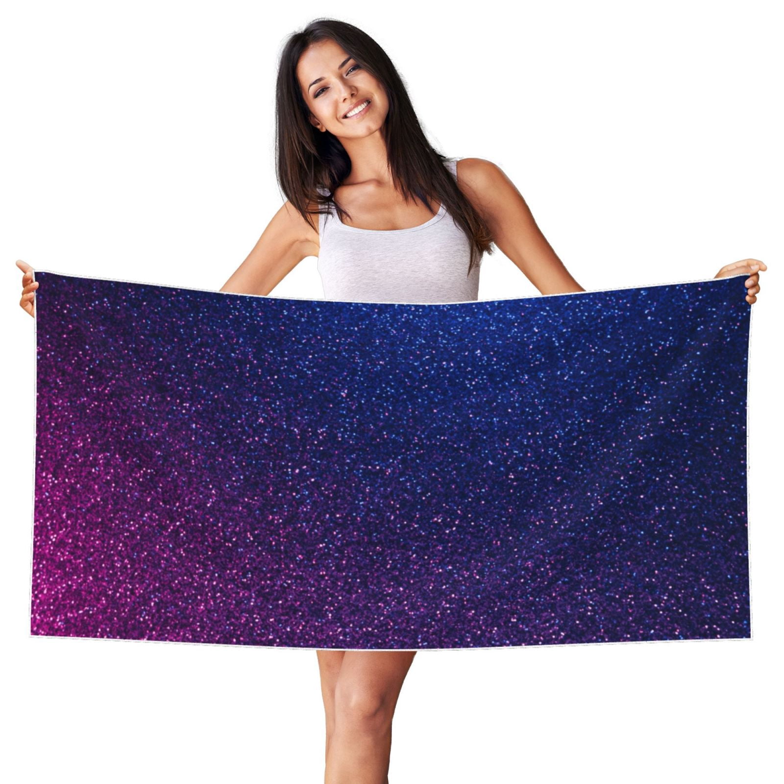 Bingfone Neon Glitter Oversized 27.7x55 Inches Beach Towel, Super ...