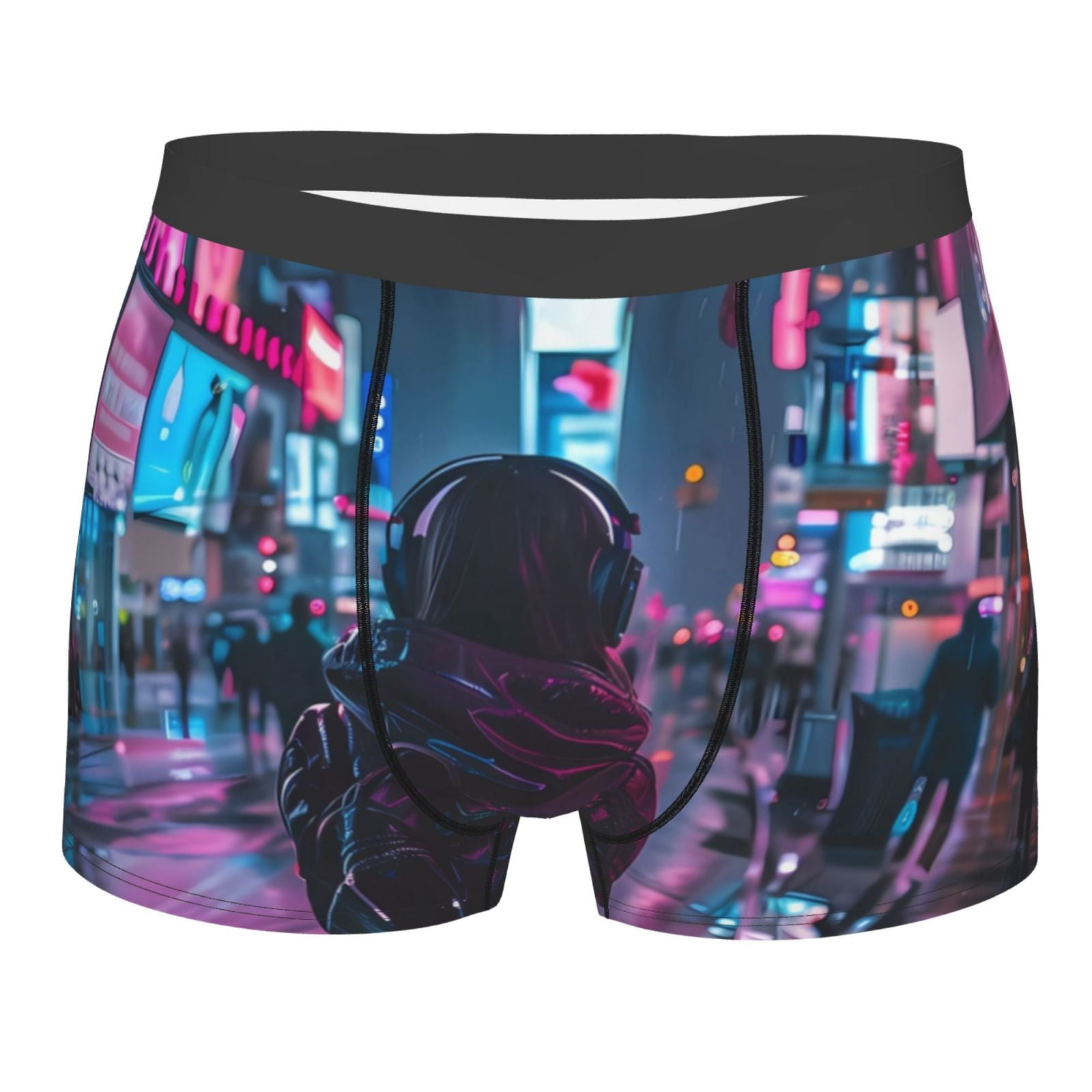 Bingfone Neon Night Cityscape Men's Underwear - Casual Stretch Boxer ...
