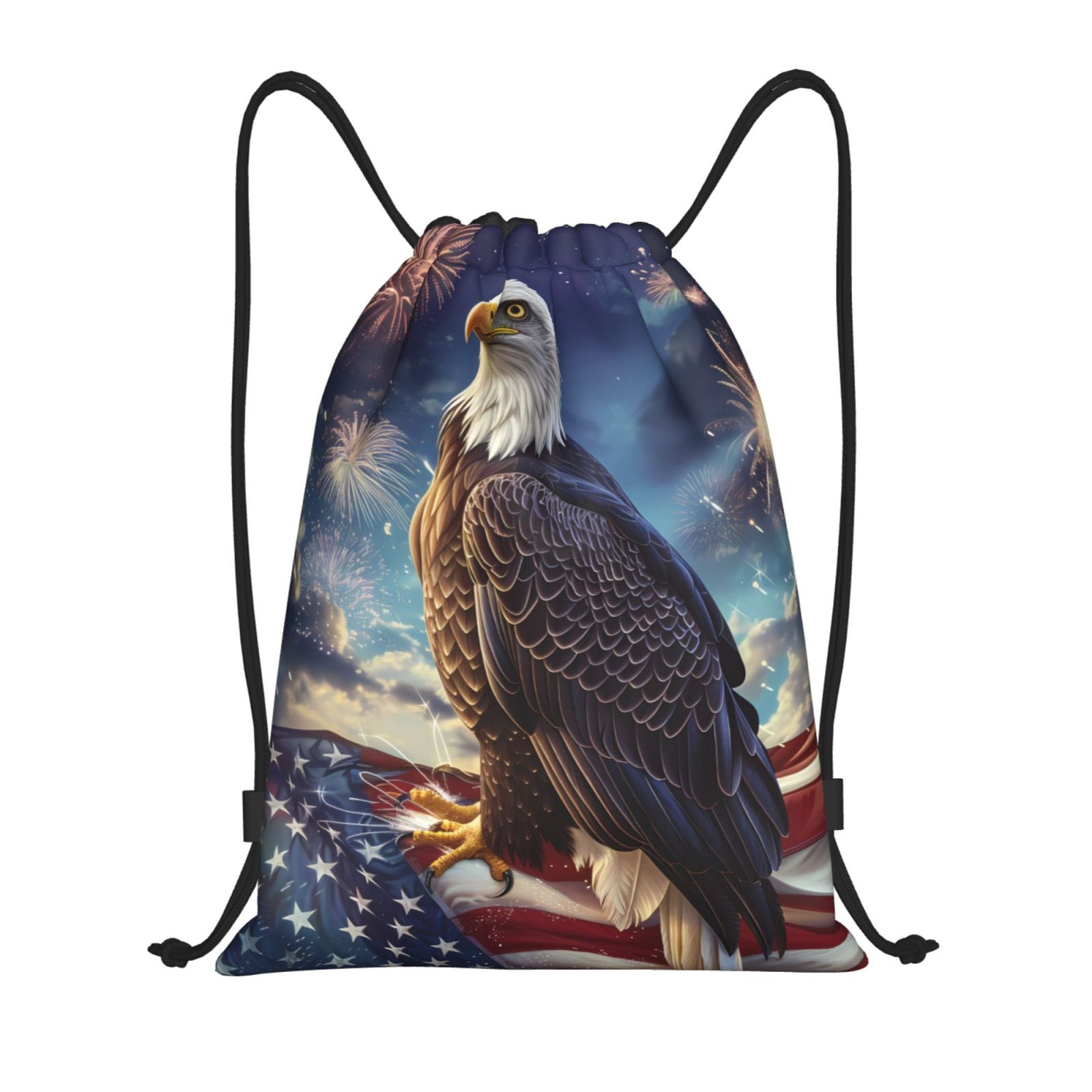 Bingfone Night Sky Bald Eagle Drawstrings Backpacks Bags for Men Women ...