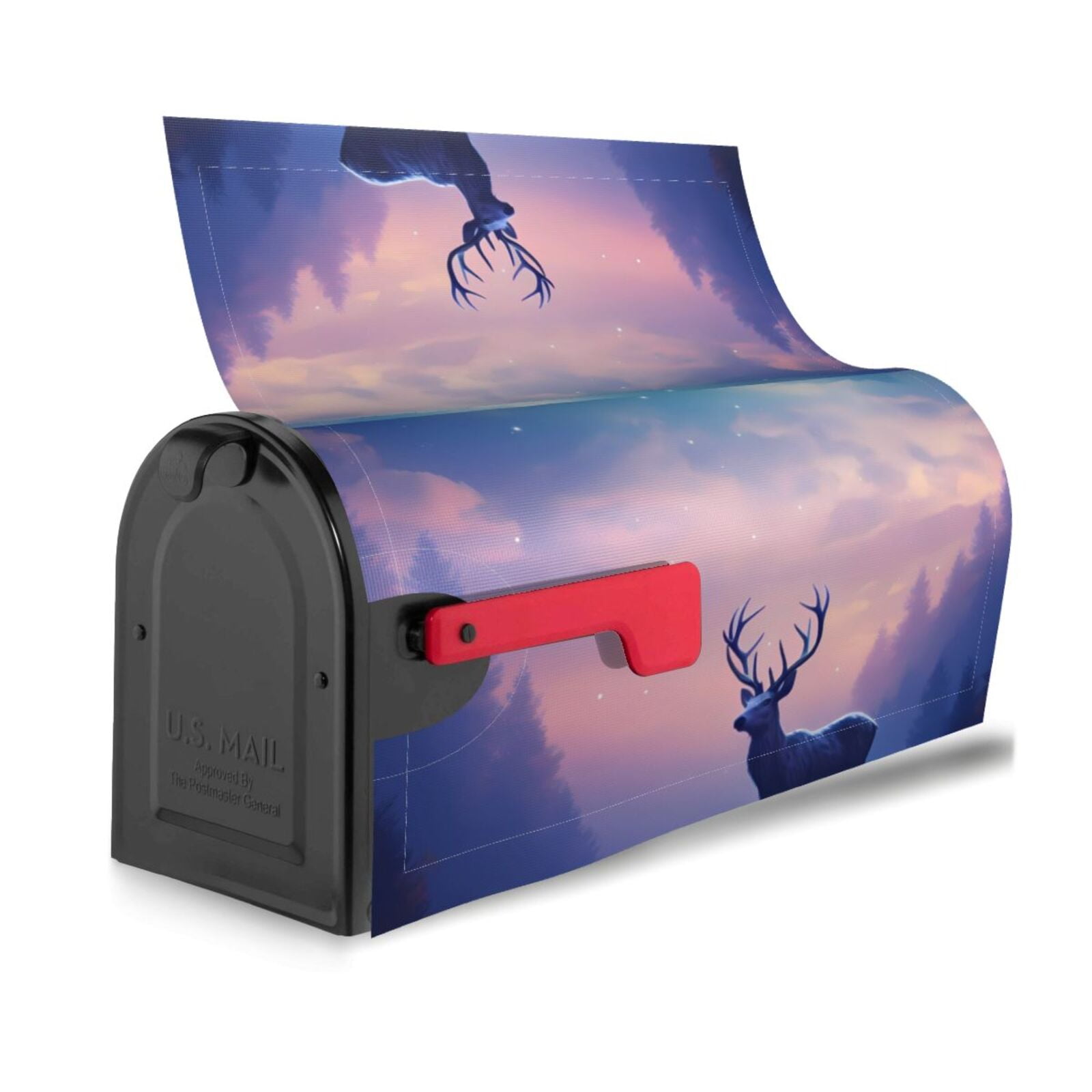 Bingfone Night Sky Elk Magnetic Mailbox Cover Standard Size for Garden ...