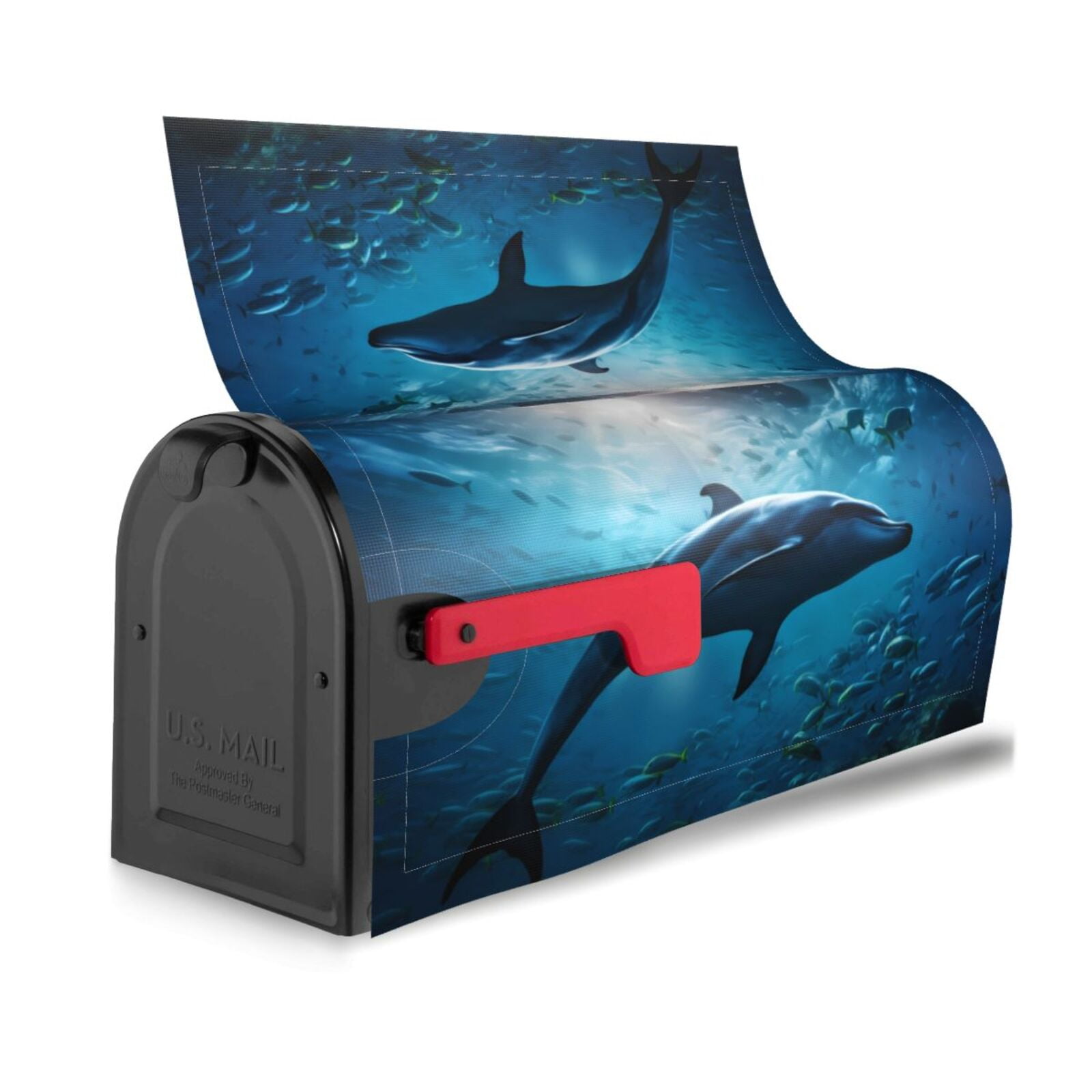 Bingfone Ocean Dolphin Fish School Magnetic Mailbox Cover Standard Size ...