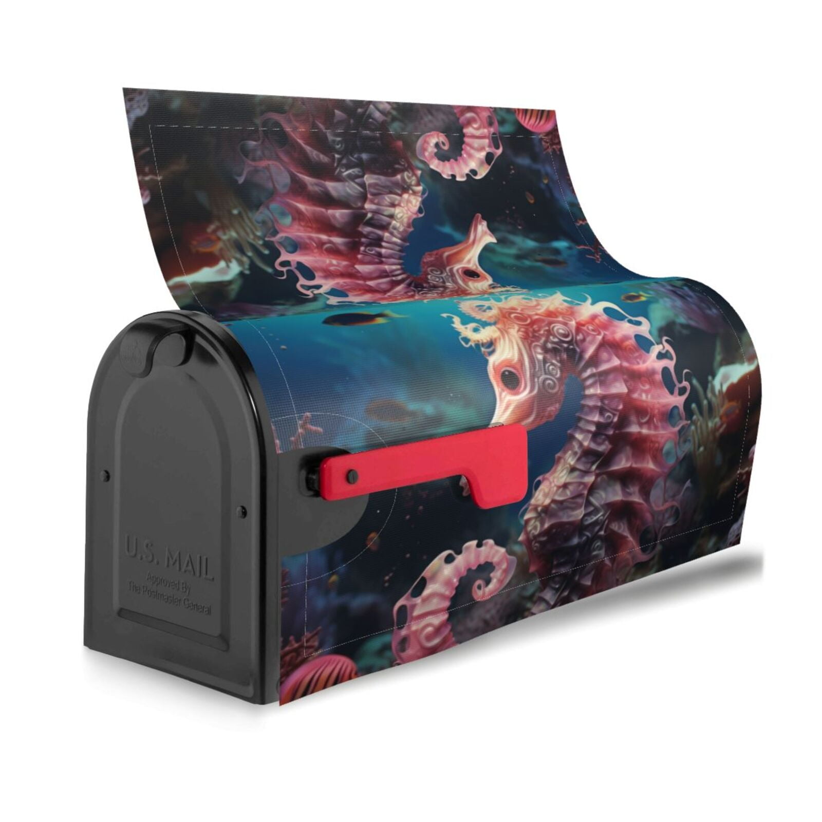 Bingfone Ocean Seahorse Magnetic Mailbox Cover Standard Size for Garden ...