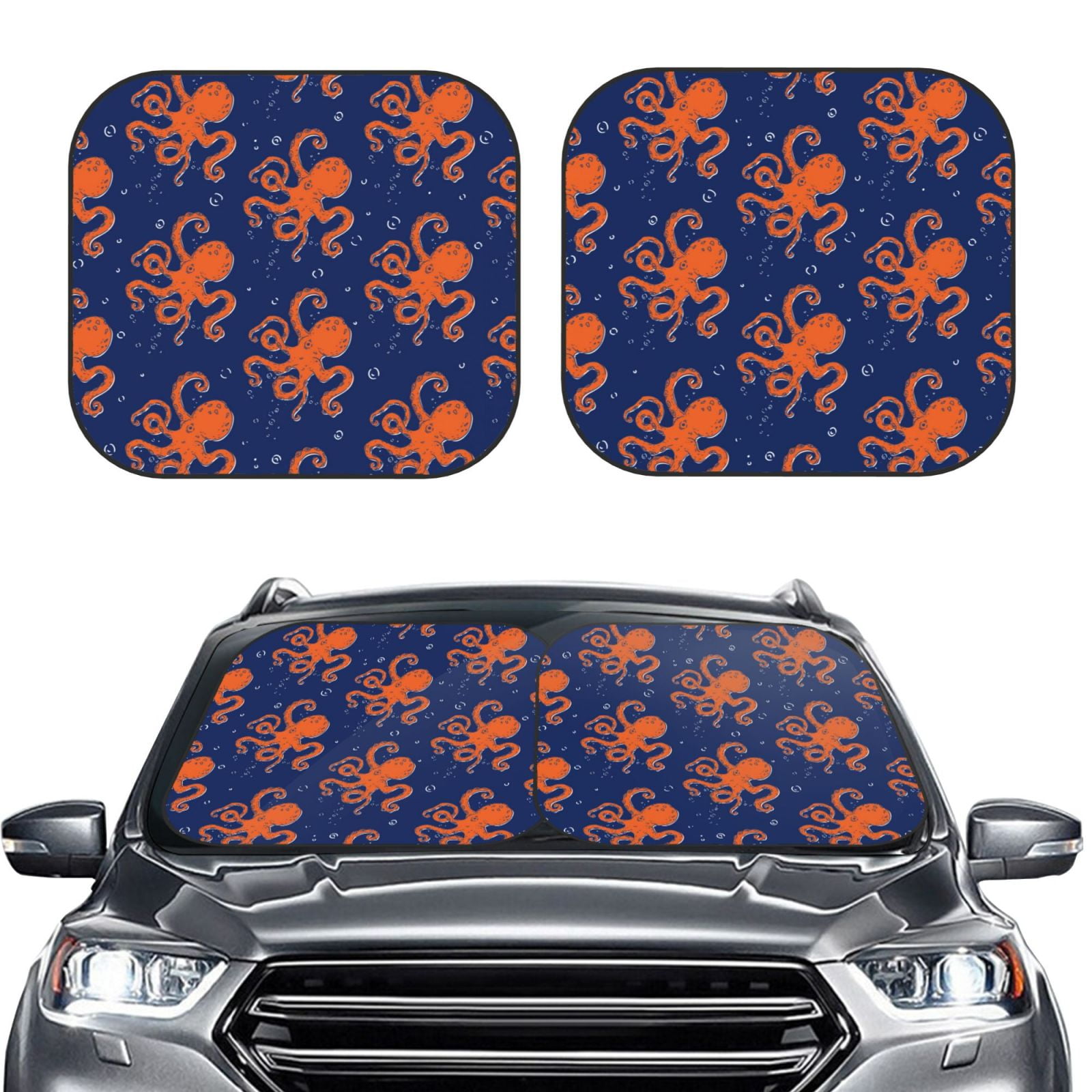 Bingfone Octopus Windshield Sun Shade 2-Piece Foldable Car Front Window ...