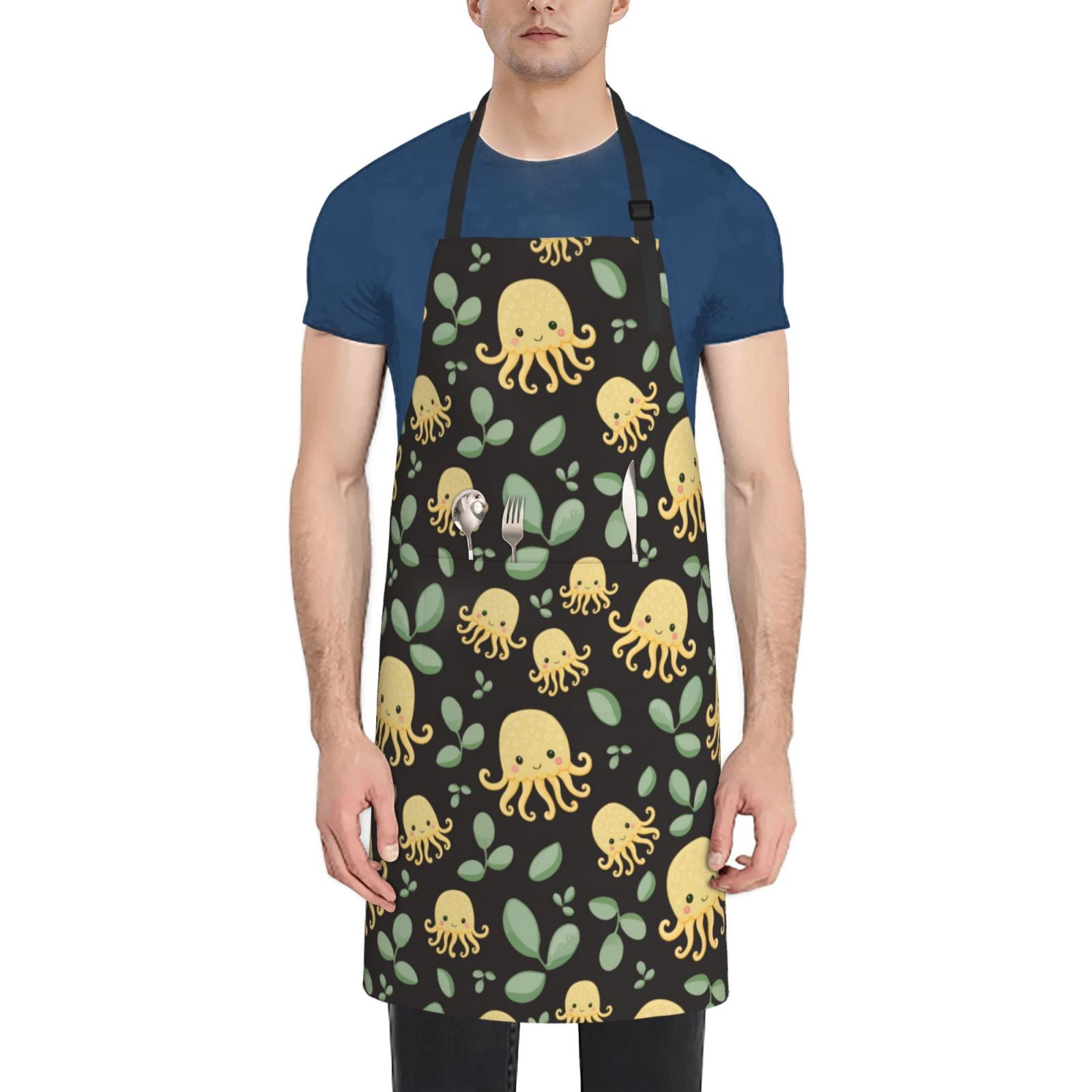 Bingfone Octopuses And Leaves Apron Gifts For Men, Women Professional ...