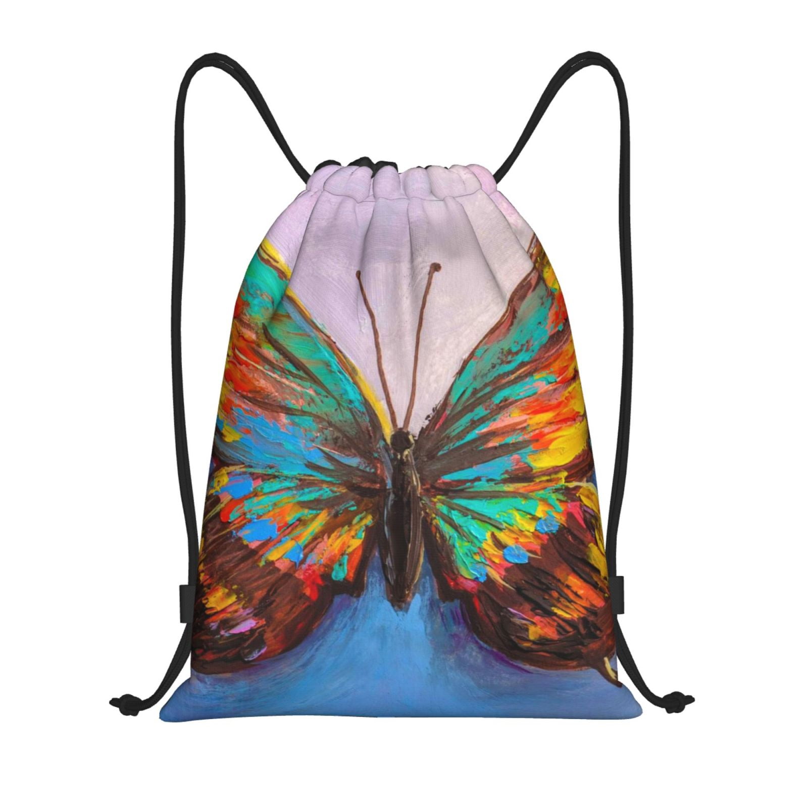 Bingfone Oil Painting Beautiful Butterfly Drawstrings Backpacks Bags ...