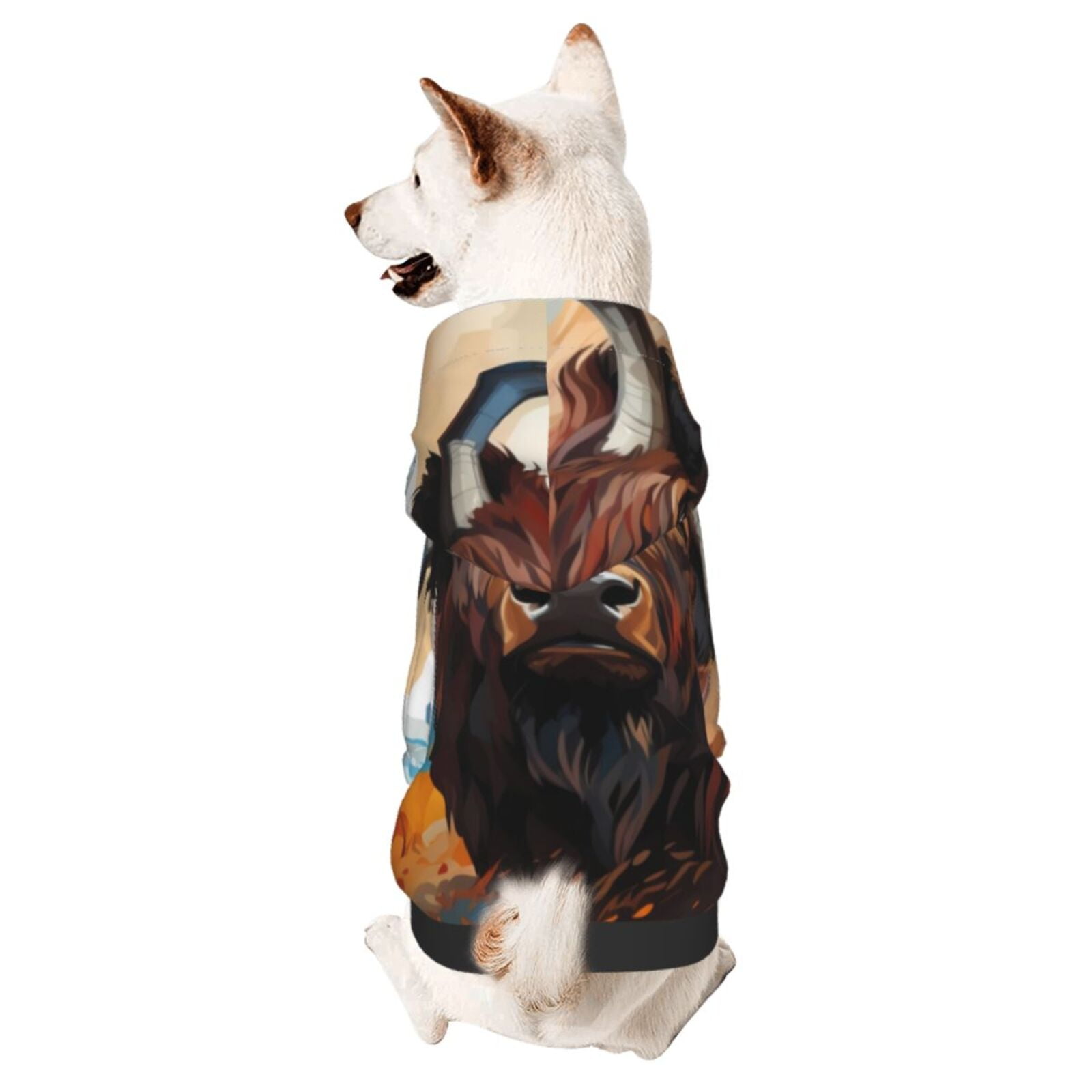 Bingfone Oil Painting Style Iceberg Yak Dog Clothes Hoodie, Pet Winter ...
