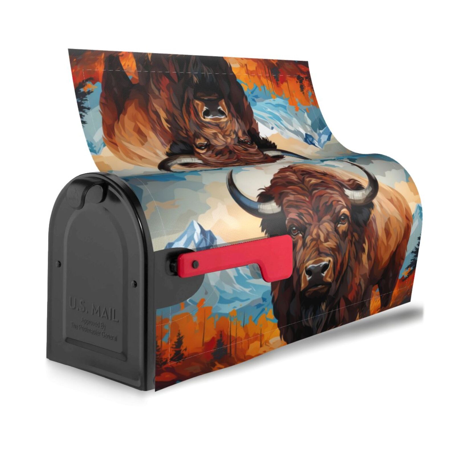 Bingfone Oil Painting Style Iceberg Yak Magnetic Mailbox Cover Standard ...