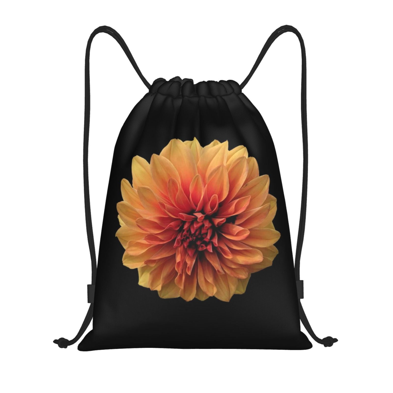 Bingfone Orange Dalia Drawstrings Backpacks Bags For Men Women Gym ...
