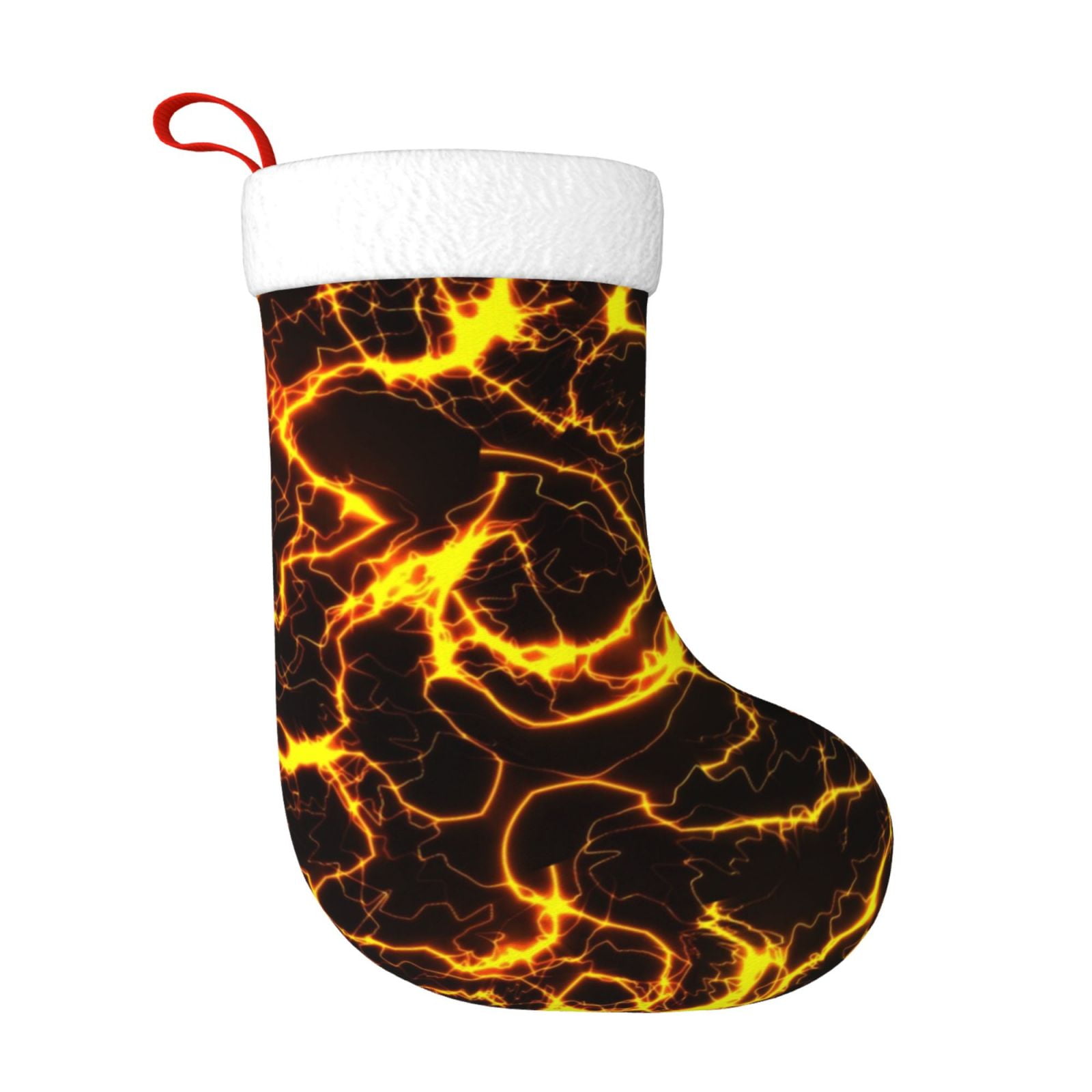 Bingfone Orange Lightning Print Personalized Christmas Stocking ...